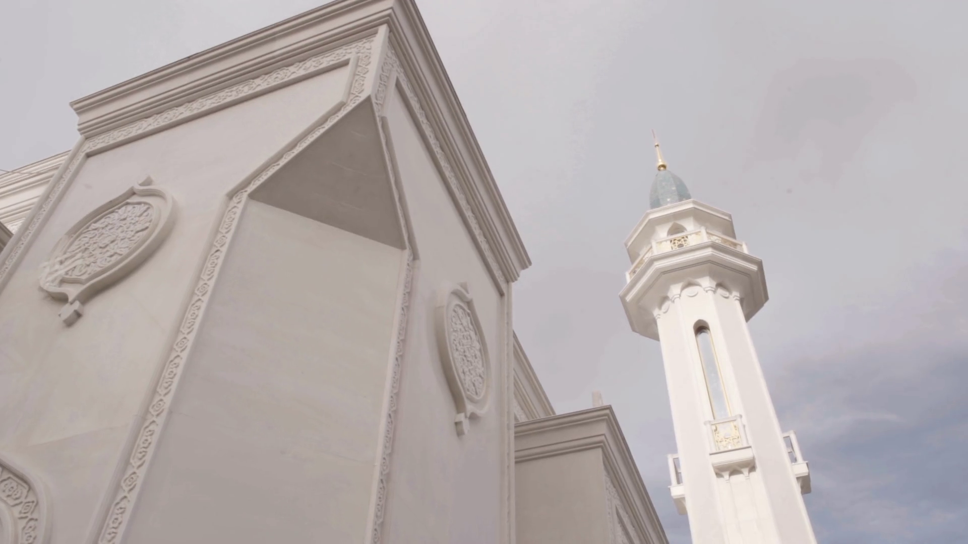 Landscape With Gray Sky White Stone Church Stock Footage SBV-348654867 ...