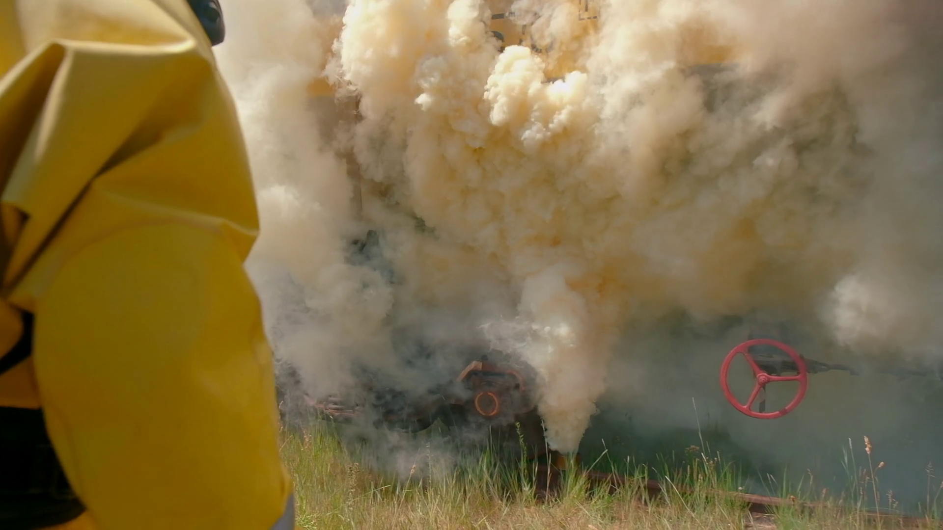Firefighters On Background Of Heavy Smoke Stock Footage SBV-348654655 ...