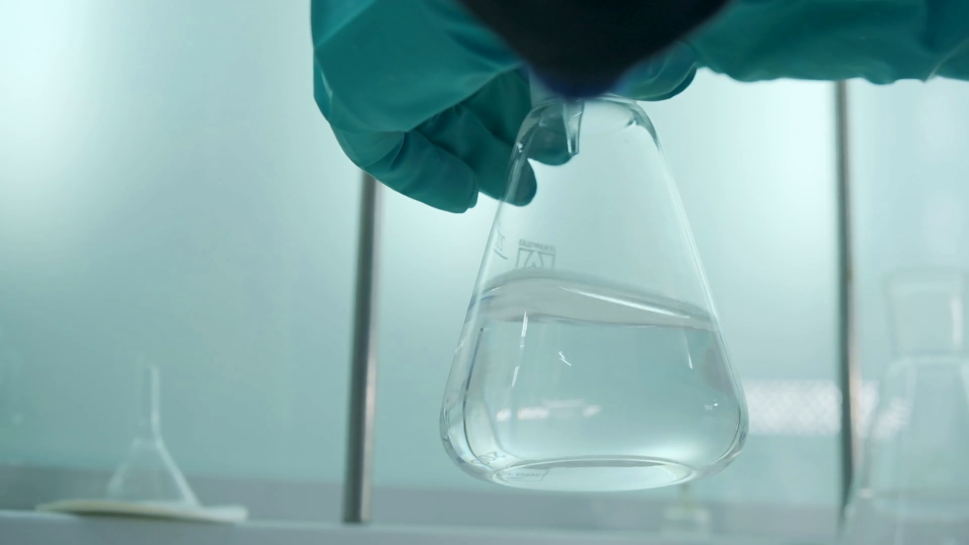 Close-up Of Flask With Chemical Liquid Clip Stock Footage SBV-348666324 ...