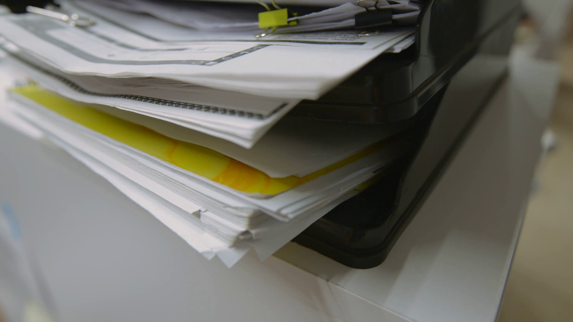Close Up Of Stacks Of Documents Files In Stock Footage SBV-348673372 ...
