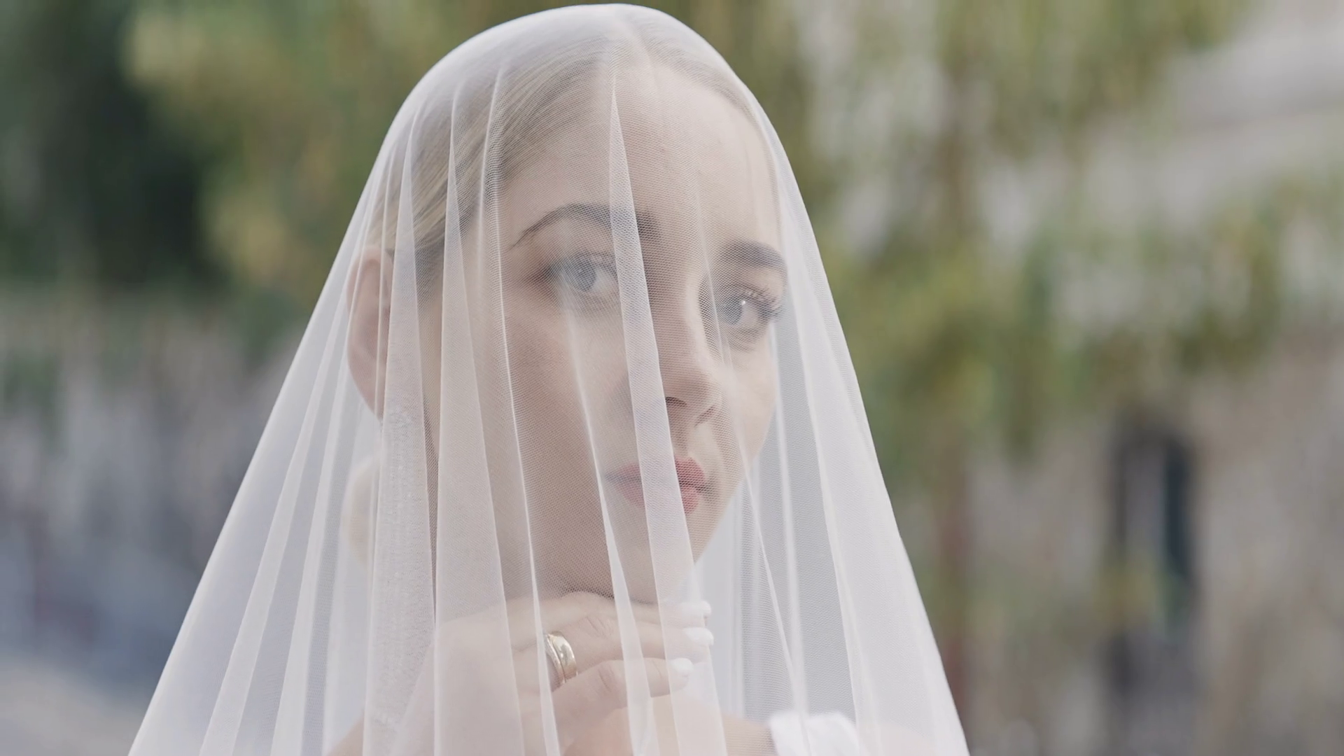 Gorgeous Blonde Bride With Veil On Face On Stock Footage SBV-348679170 ...