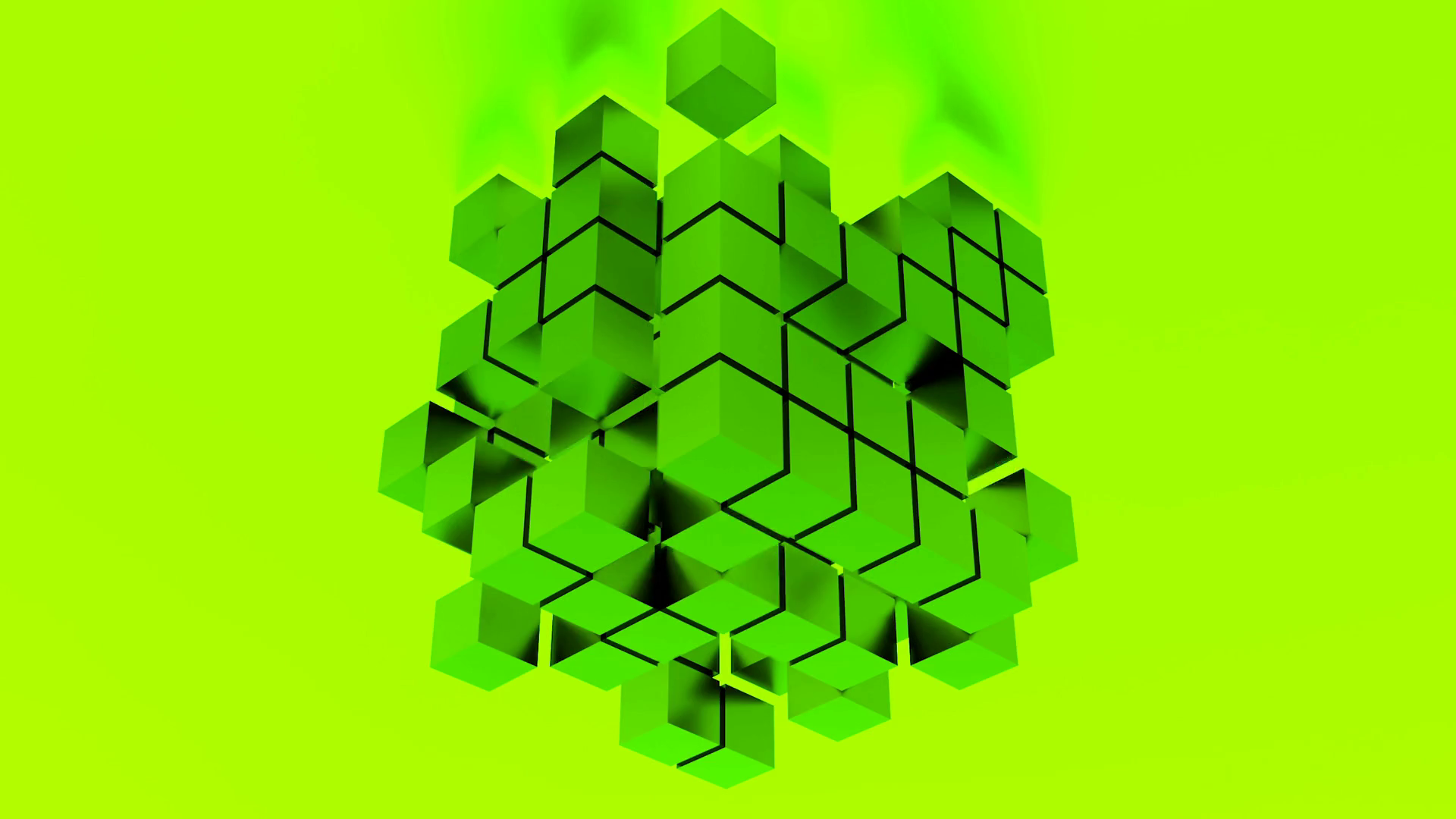 Rubik Cube Transforming On Bright Yellow Stock Motion Graphics SBV ...