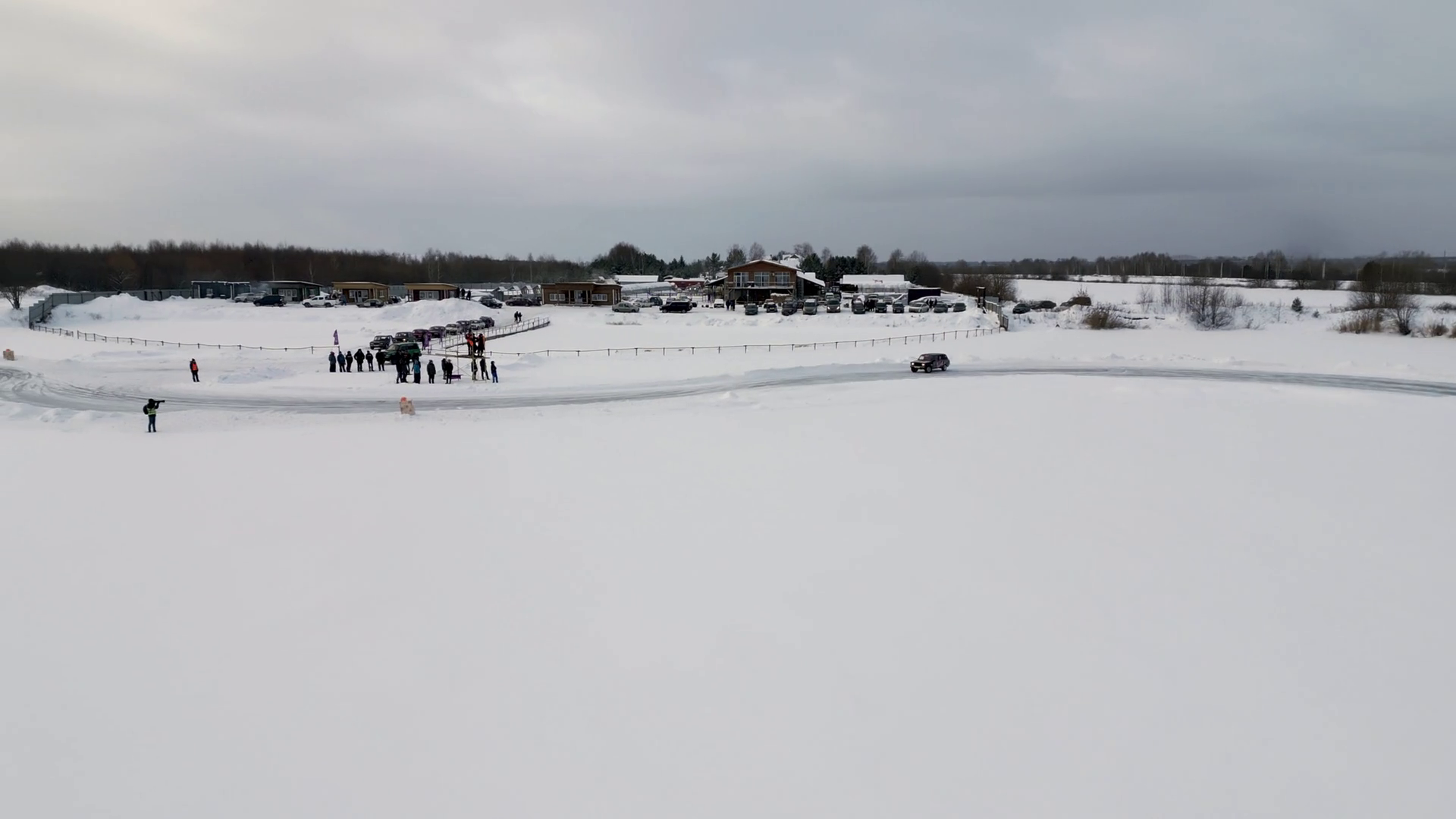 Top View Of Winter Car Racing Clip Racing Stock Footage SBV-348675110 ...