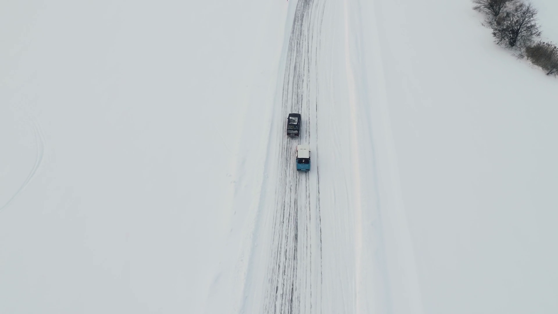 Bending Winter Ice Track Driving Cars During Stock Footage SBV ...