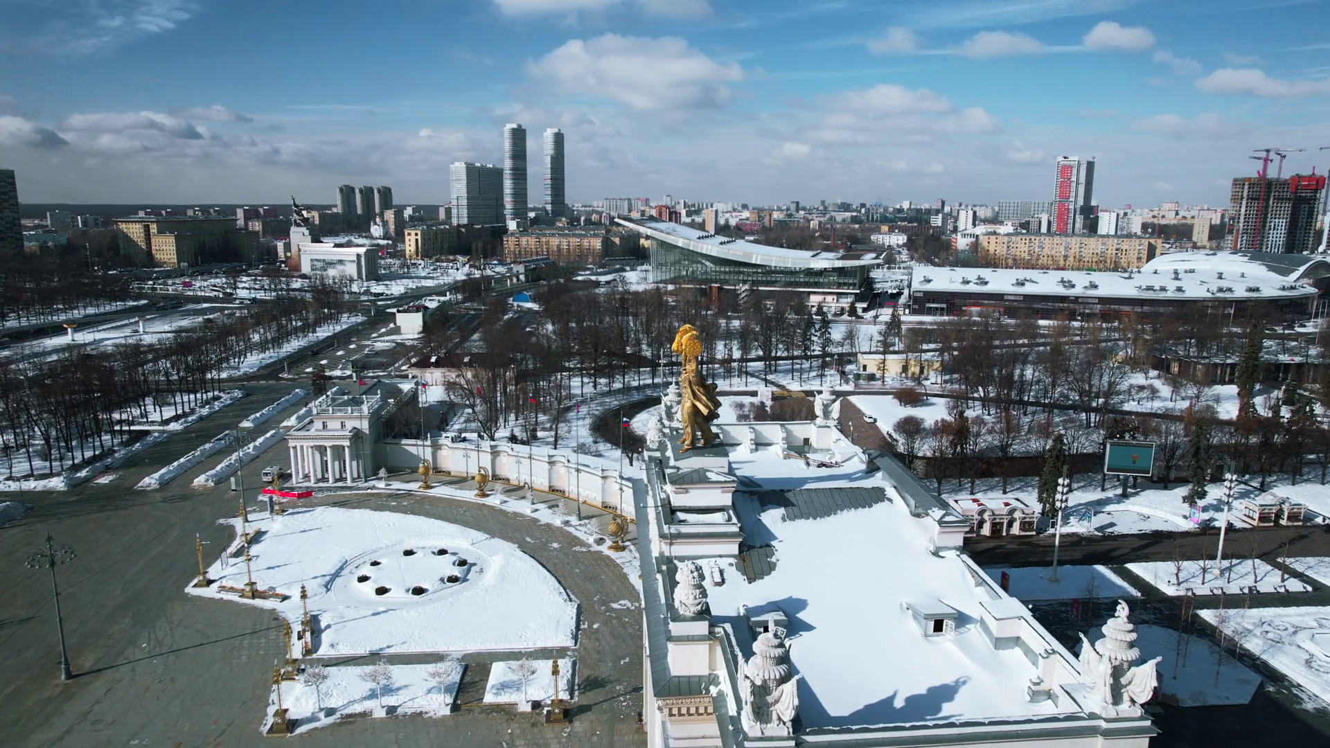 Top View Of Historic Soviet Square In Winter Stock Footage SBV ...