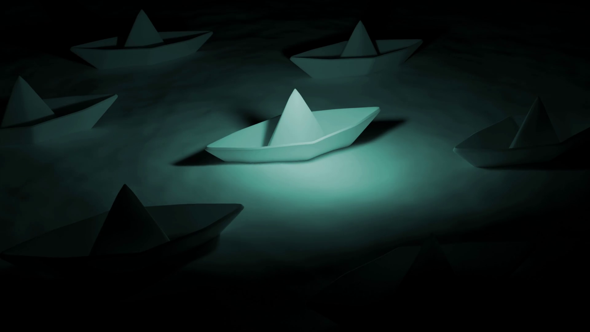 3d Animation With Paper Boats In Water - Blue Stock Motion Graphics SBV ...