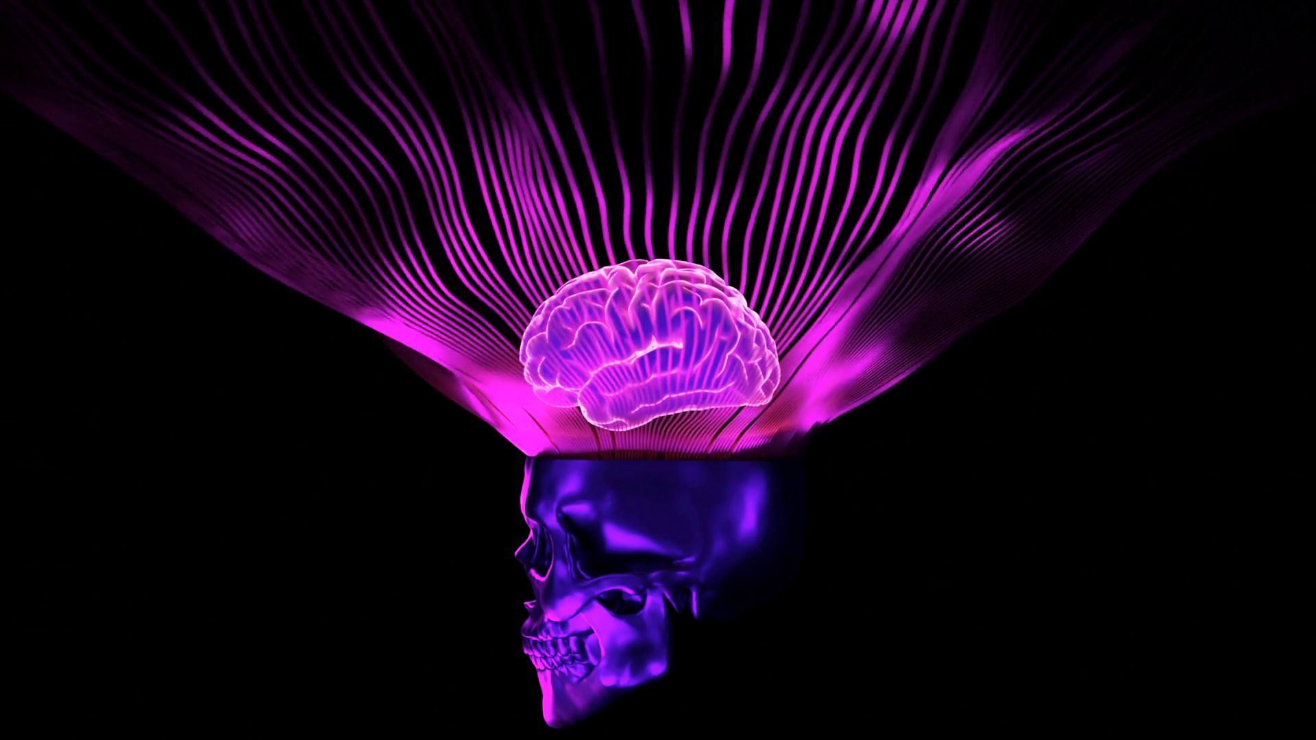 3d Animation With Skull Glowing Brain Design Stock Motion Graphics SBV ...