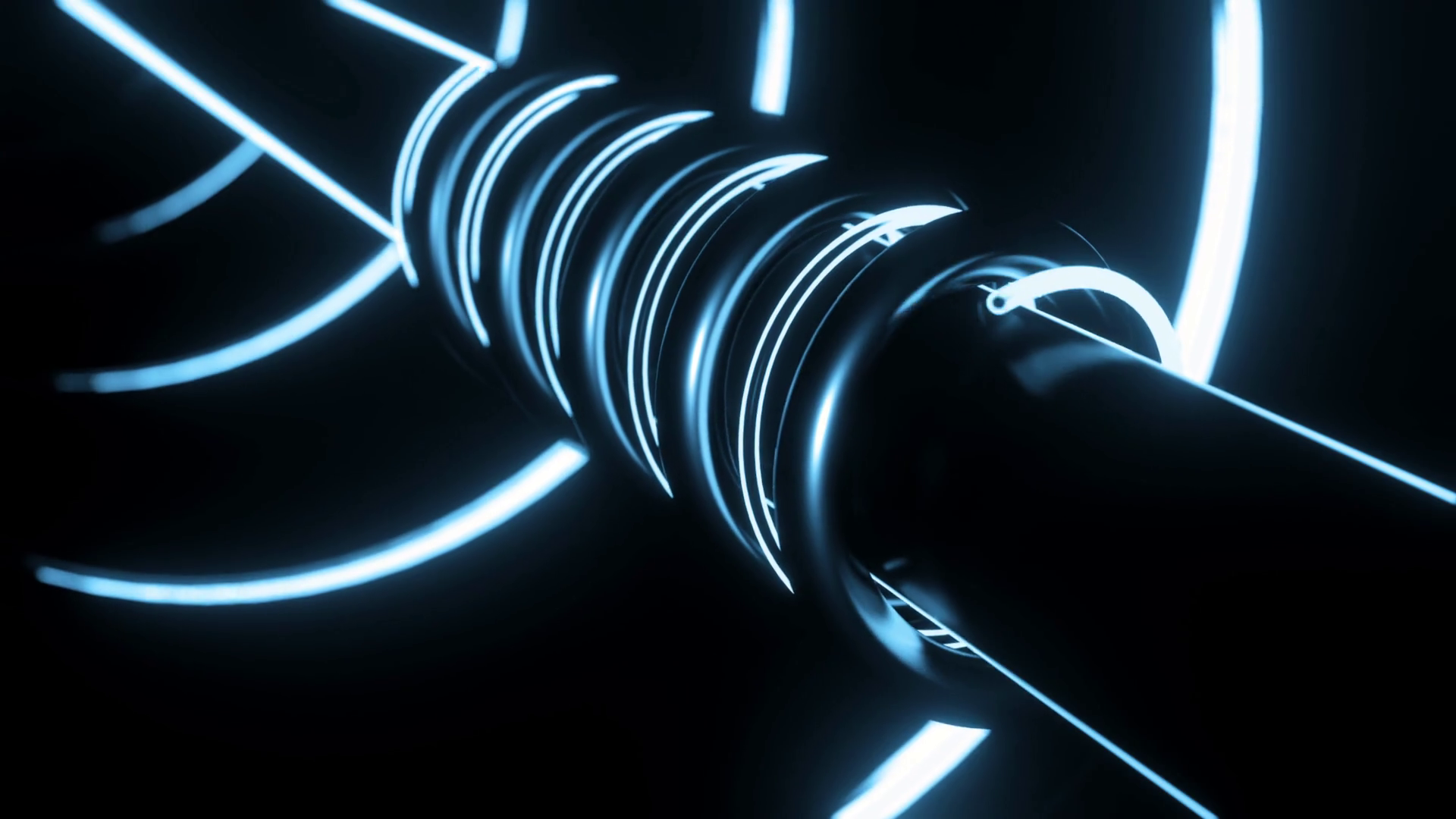 Abstract Blue Bending Metal Pipes On Black Stock Motion Graphics SBV-348738664 - Storyblocks