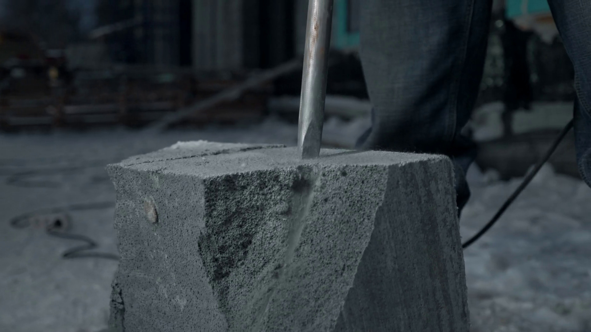 Man Drills Cement Blocks Clip Worker Splits Stock Footage SBV-348861812 ...