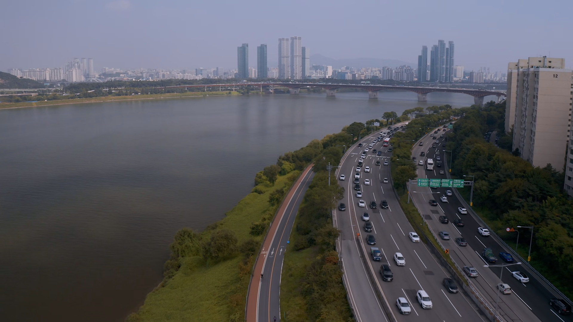 Aerial View Of Dongho Bridge In Seoul South Stock Footage SBV-353778553 ...