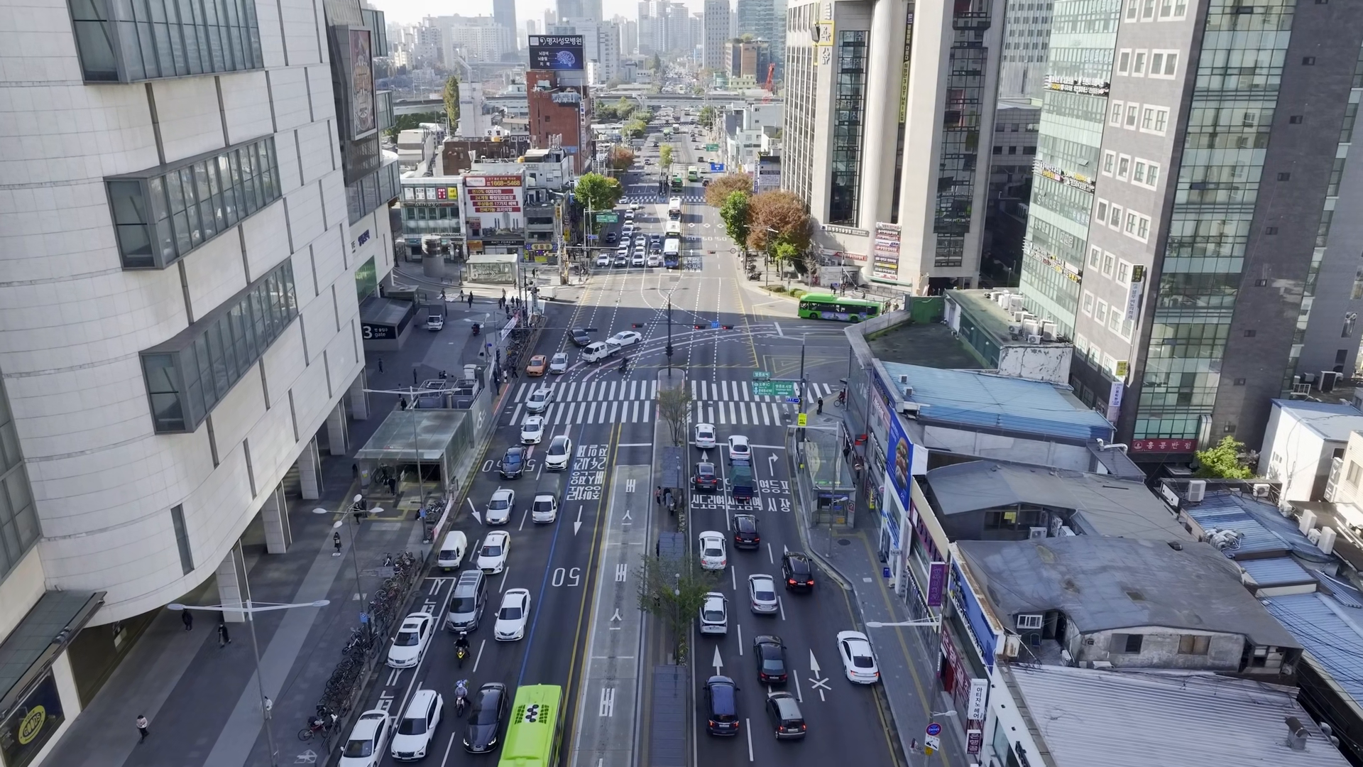 Drone View Of Seoul City In South Korea Stock Footage SBV-353629931 ...