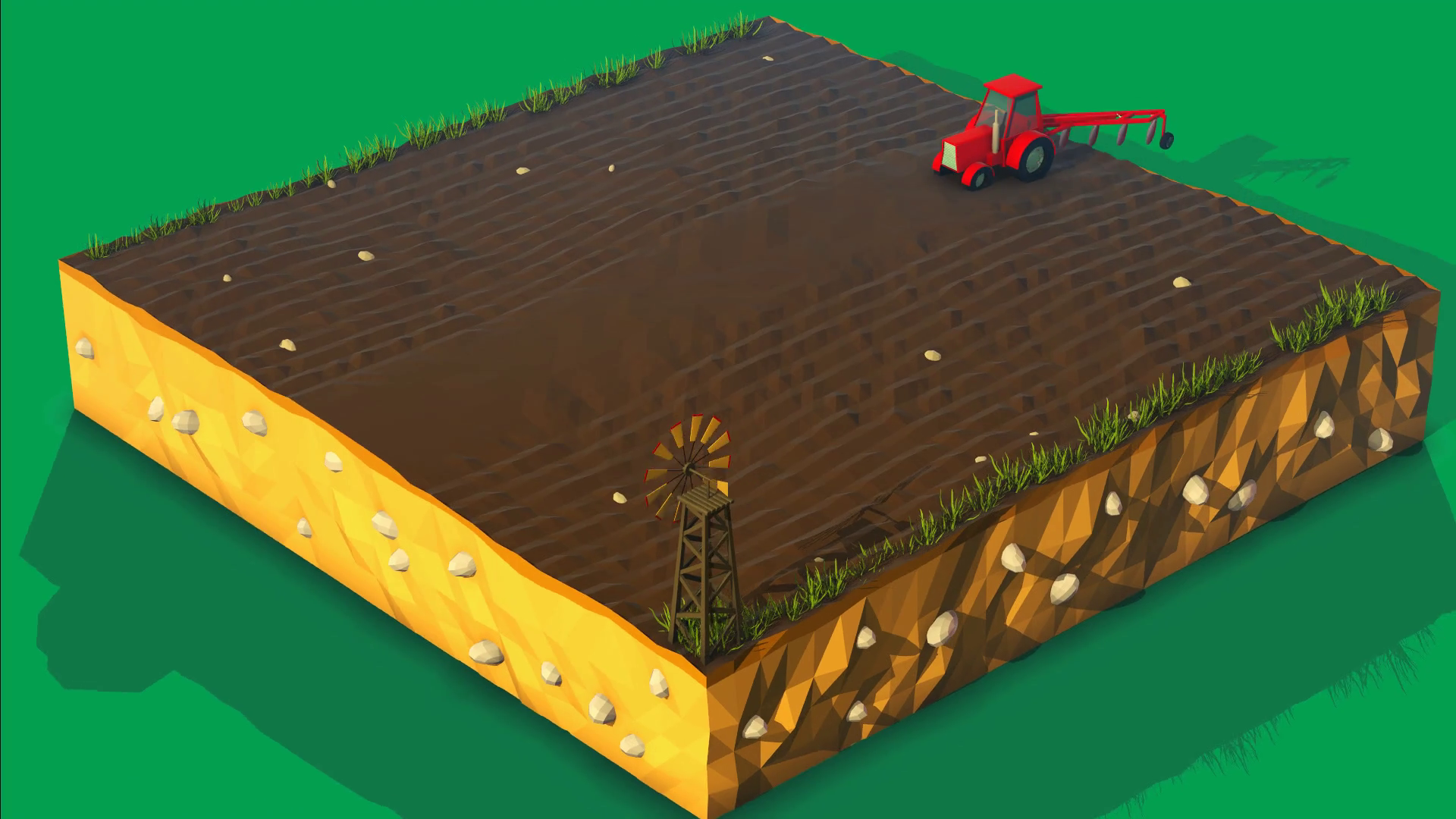 Agricultural Aerial Concept Red Tractor Stock Motion Graphics SBV ...