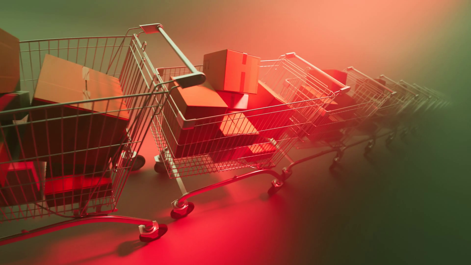Animation Of Line Of Carts Full Of Stock Motion Graphics SBV-347506323 ...