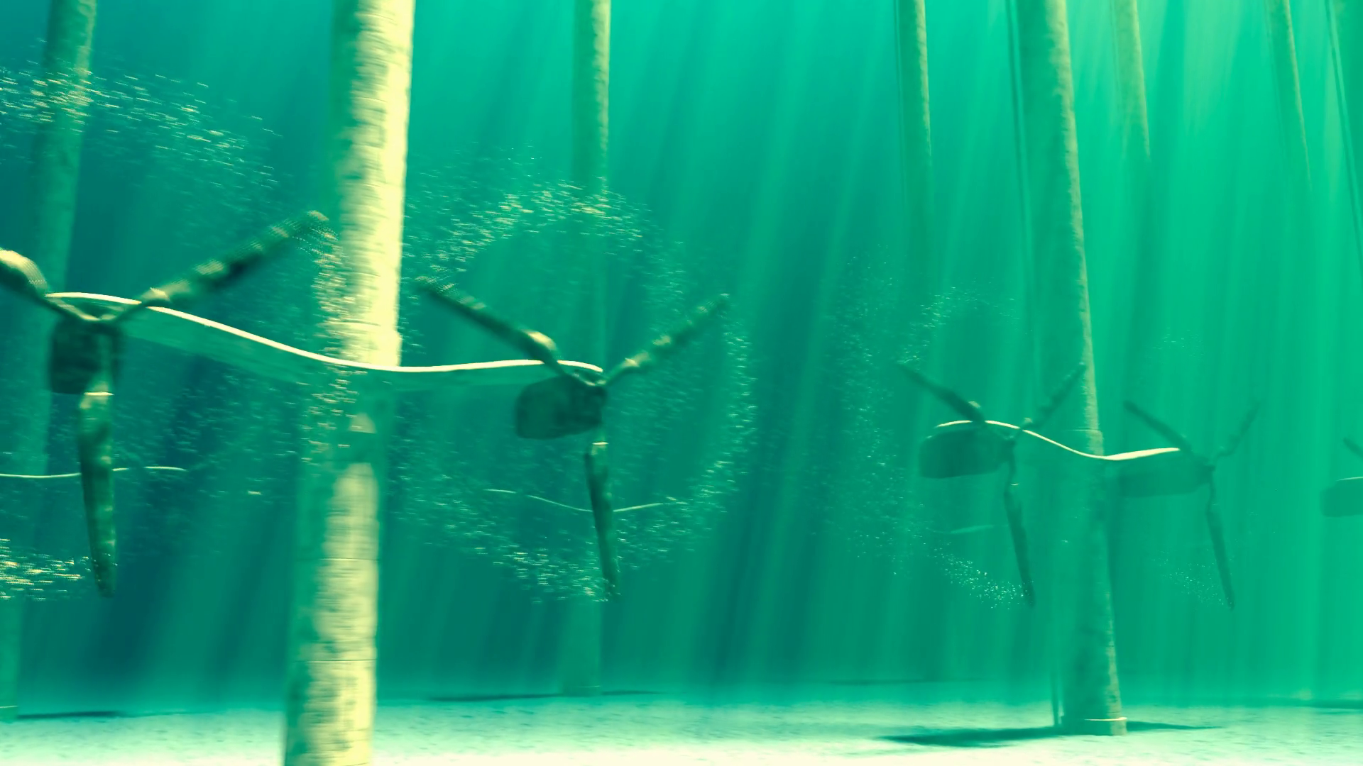 Animation Of Underwater Tidal Dual Turbines Stock Motion Graphics SBV ...