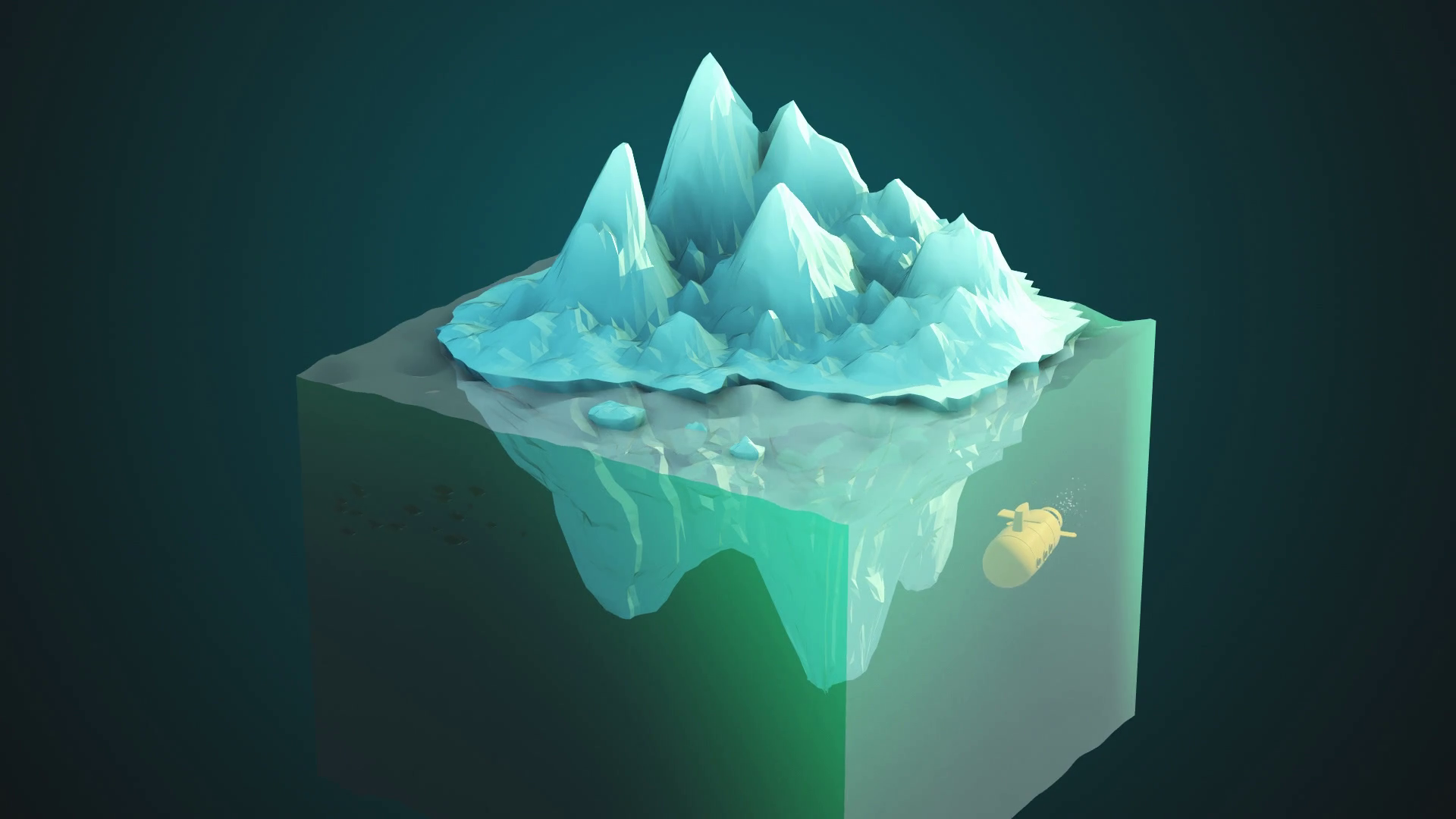 Arctic Iceberg Yellow Submarine Is Swimming Stock Motion Graphics SBV ...