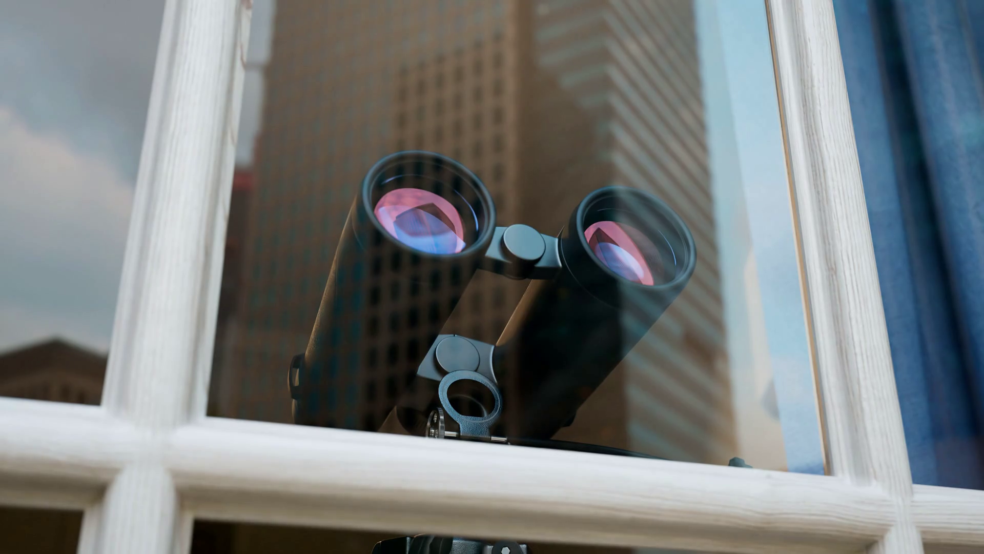 Binoculars In Window Spying Technology Spy Stock Motion Graphics Sbv