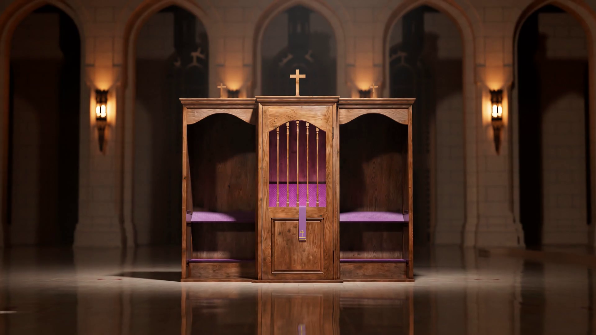 Christian Chapel With Confessional Place In Stock Motion Graphics SBV ...