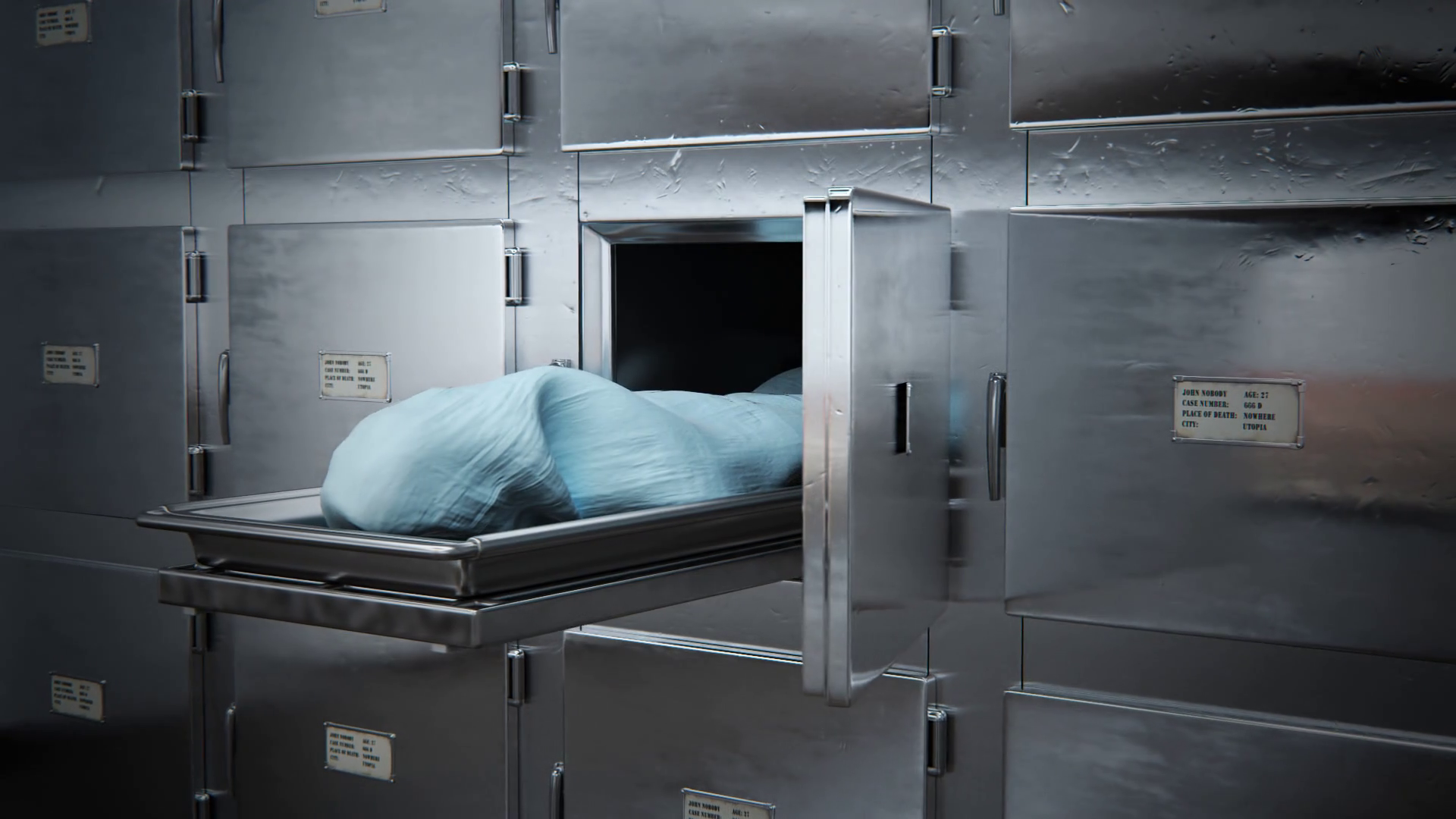 Close Up On Opened Locker In Morgue Dead Stock Motion Graphics SBV ...