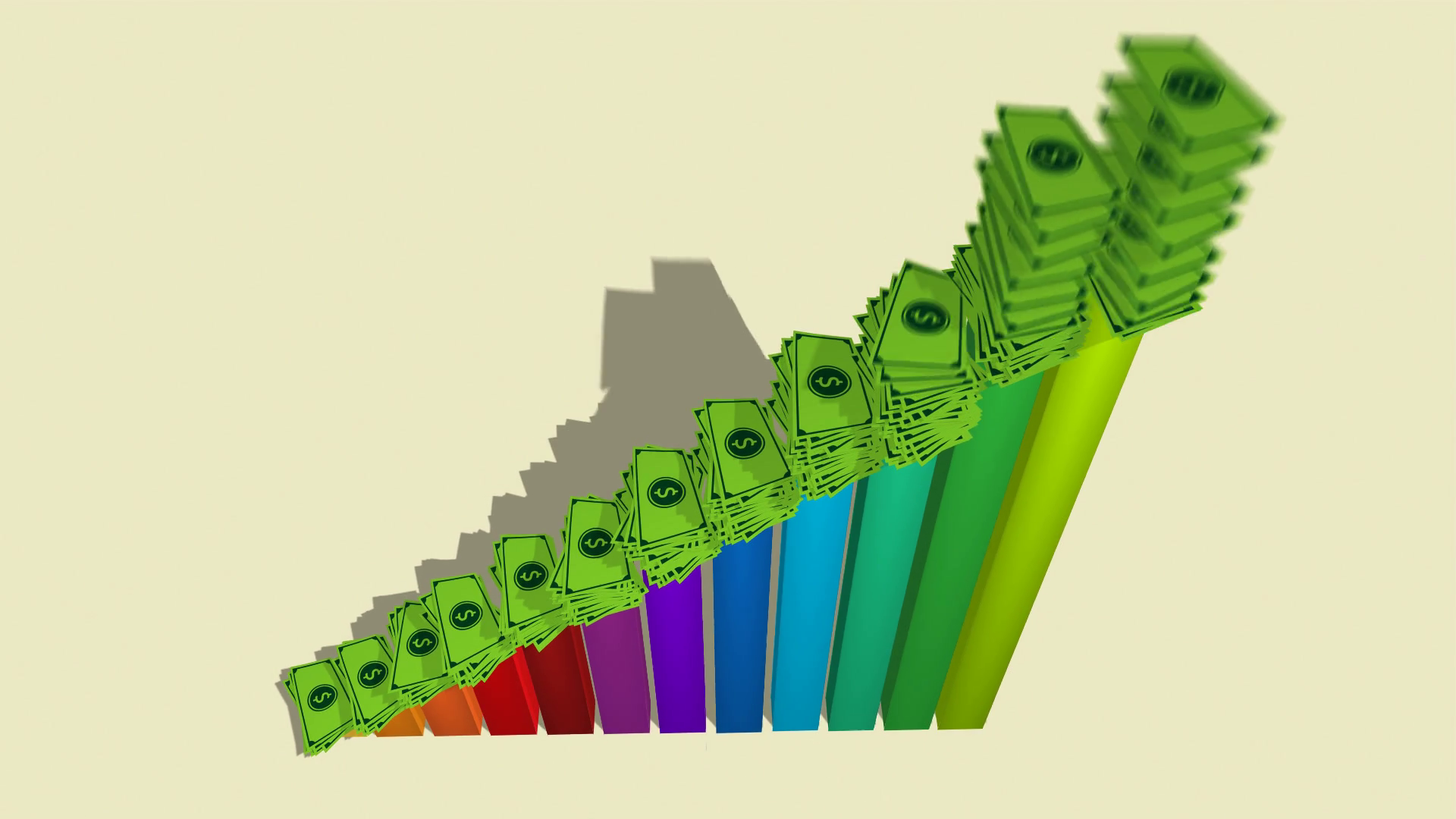 Colorful Financial Bar Graph Chart Is Rising Stock Motion Graphics SBV ...