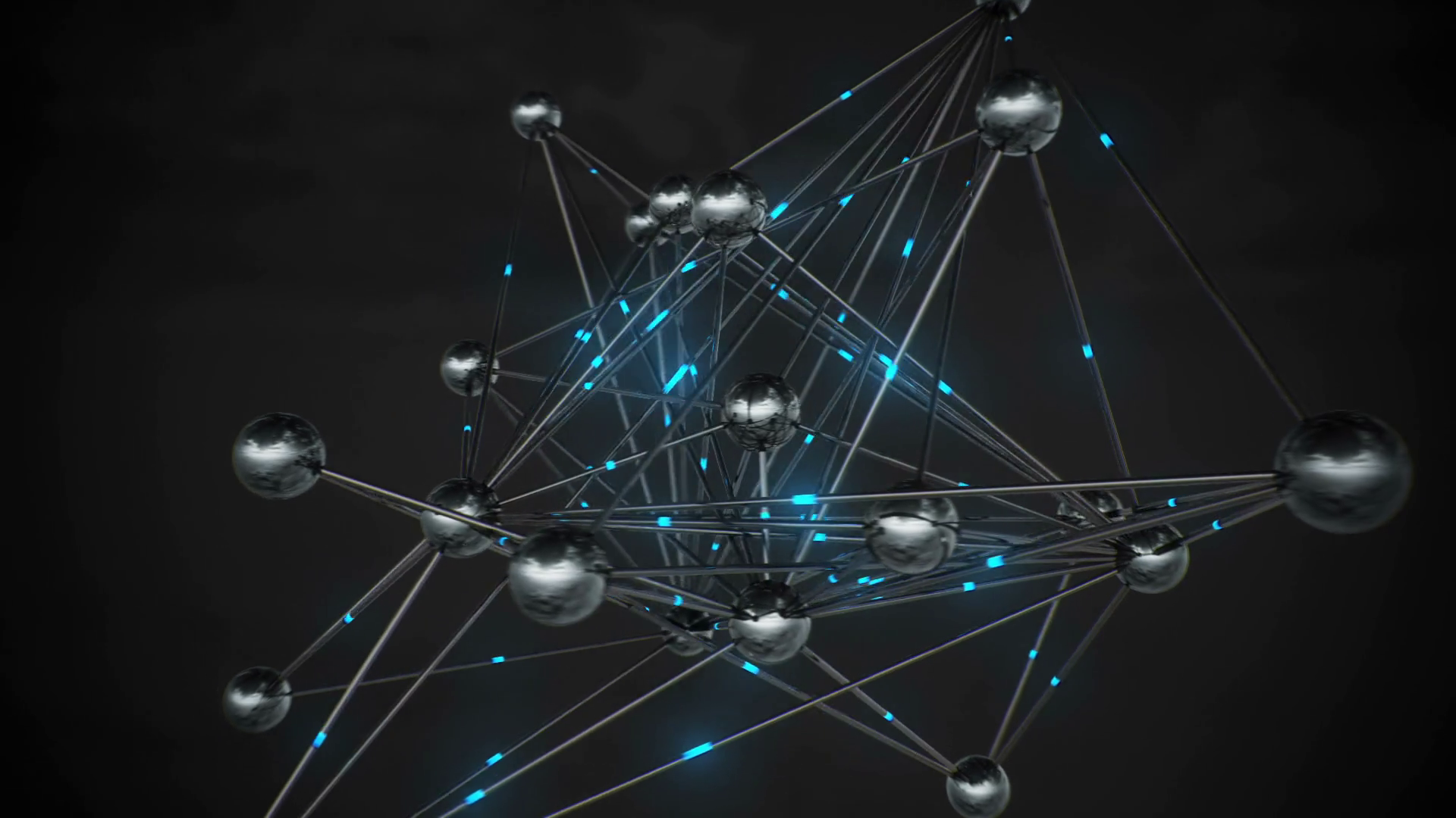 Connected Black Spheres Sending Blue Stock Motion Graphics SBV ...