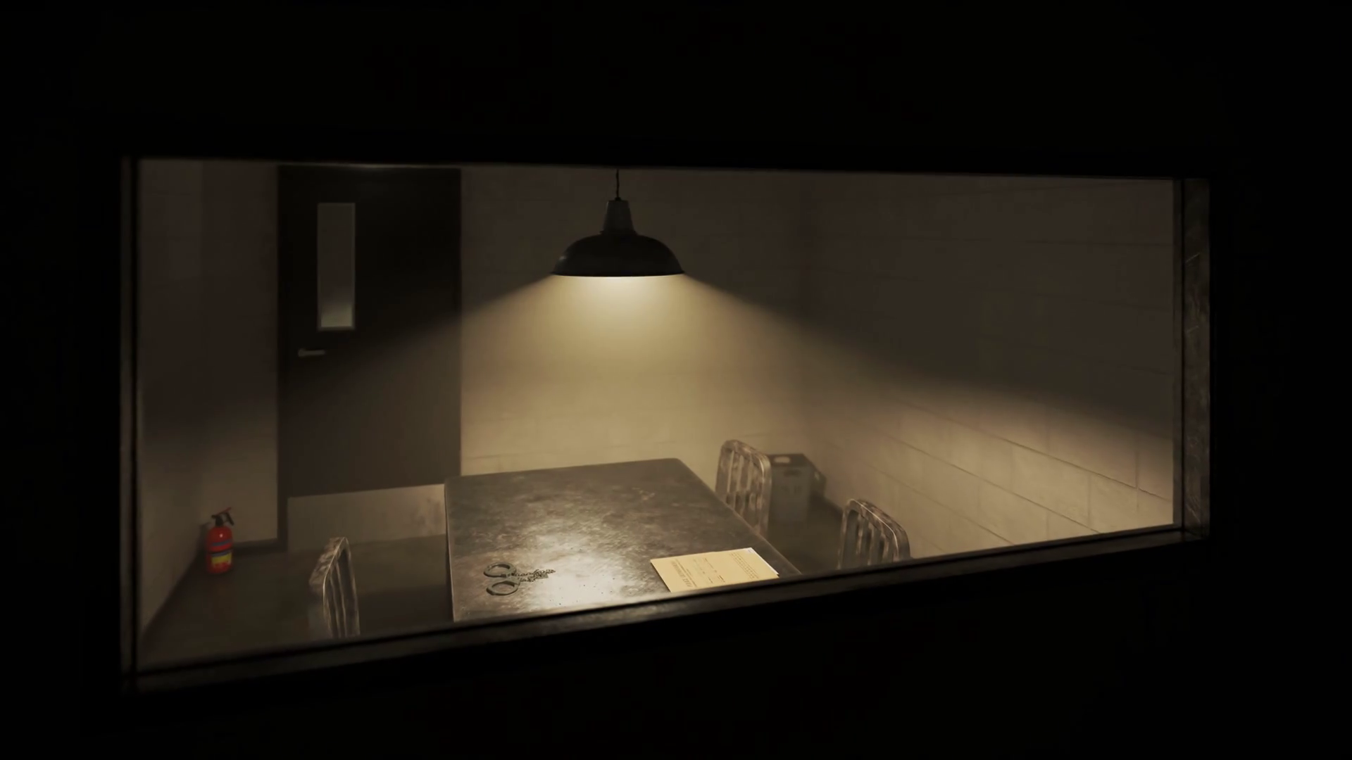 Dark Empty Interrogation Room Seen Through Stock Motion Graphics SBV ...