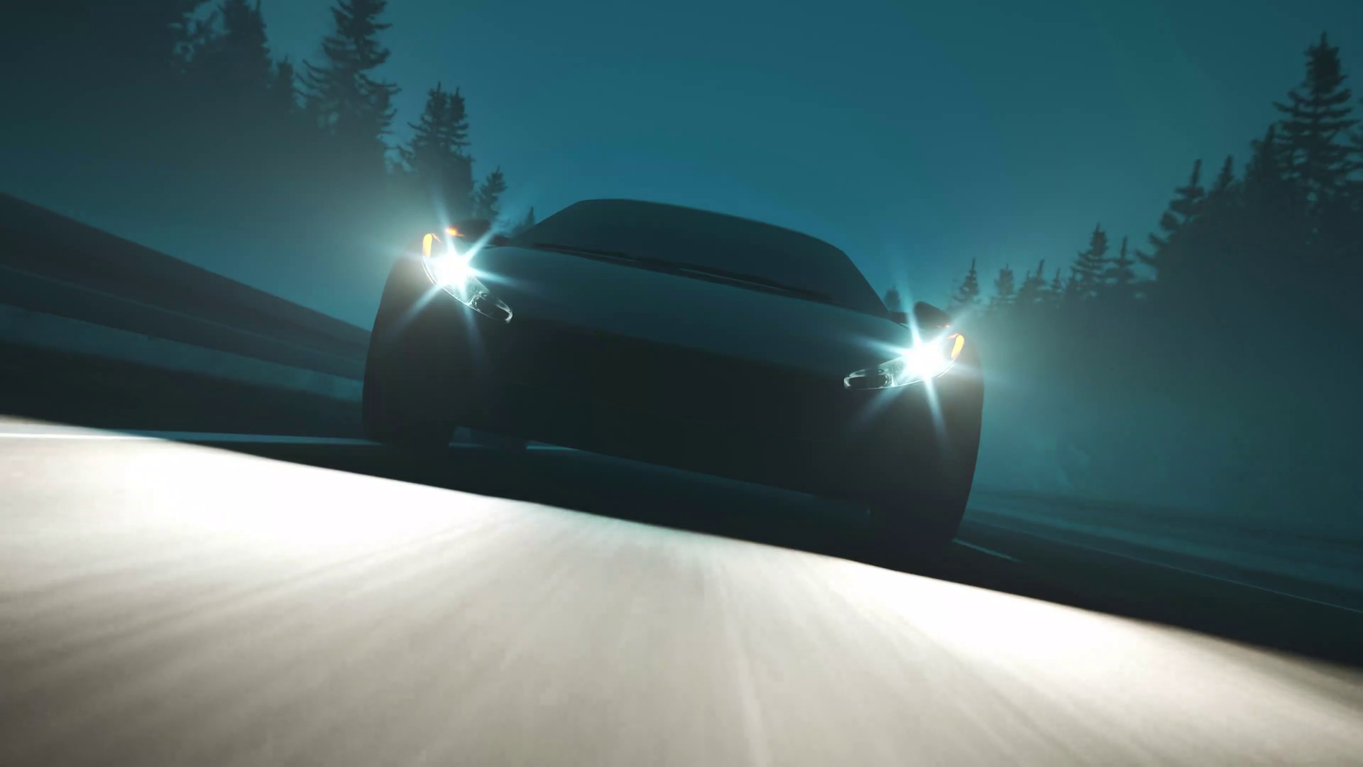 Endless Drive Through Foggy Landscape At Stock Footage SBV-347246839 ...