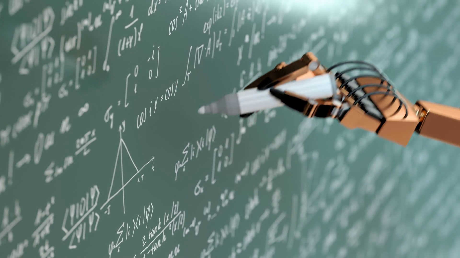 Futuristic Robot Writing On Green Board Stock Motion Graphics SBV ...