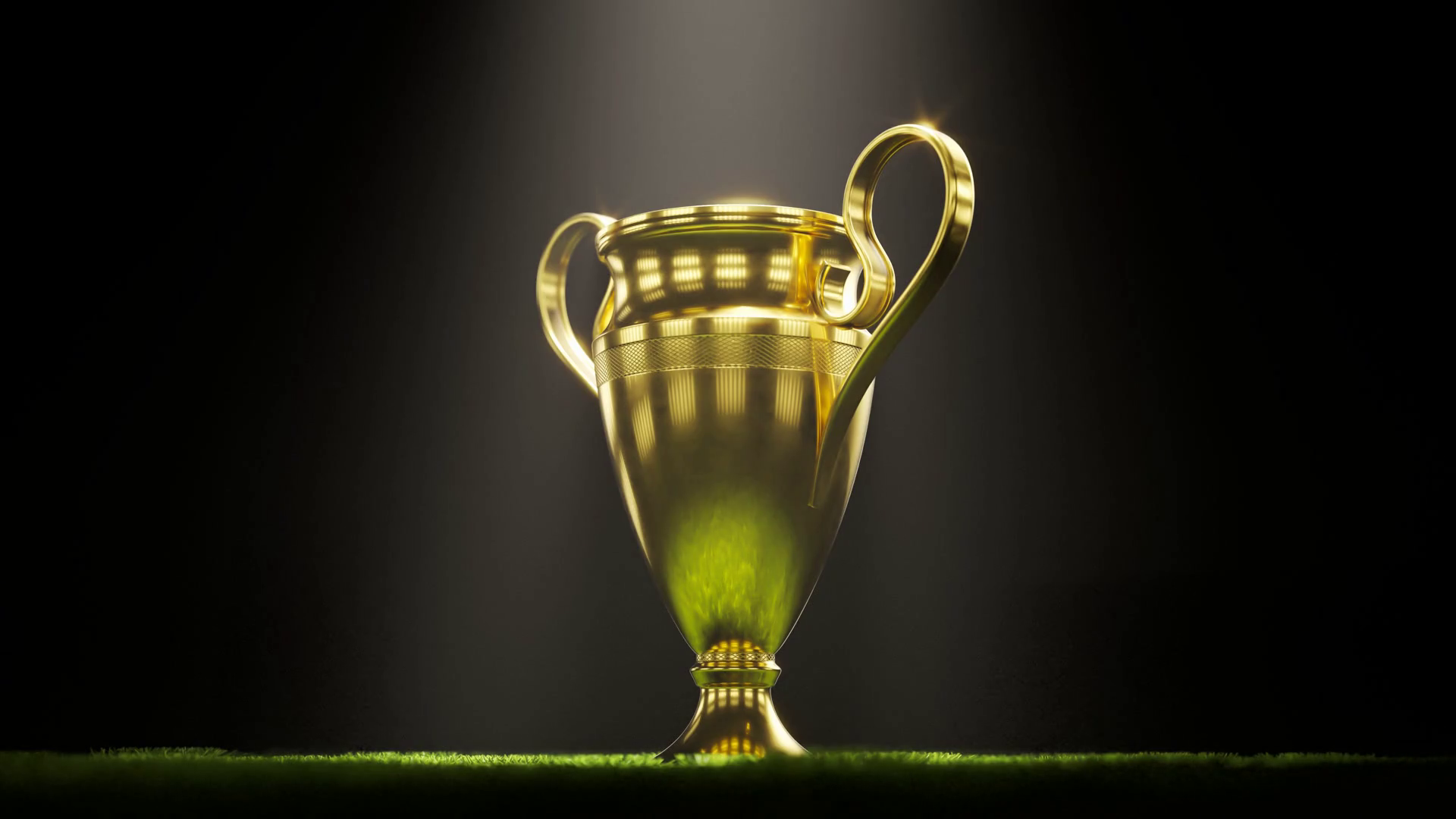 Golden Metallic Trophy Cup On Football Stock Motion Graphics SBV ...