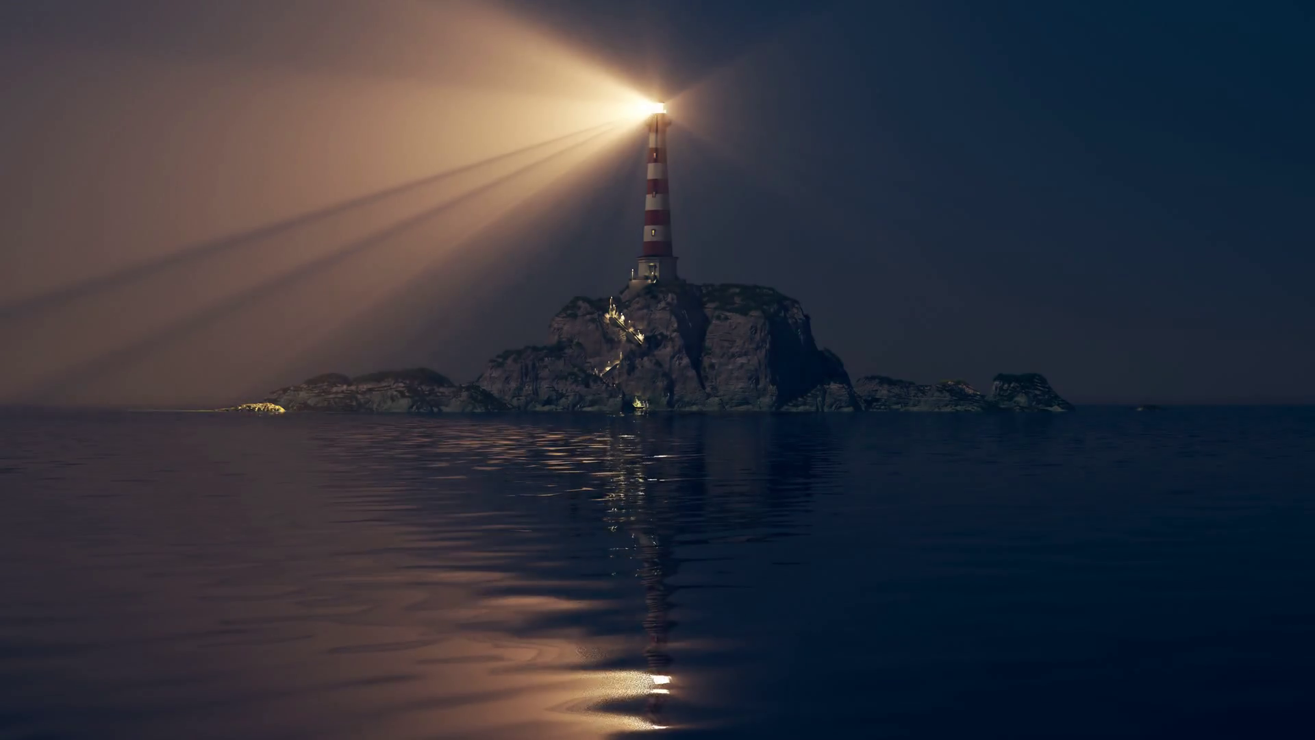 Lighthouse Light Spinning Around Tall Tower Stock Motion Graphics SBV ...