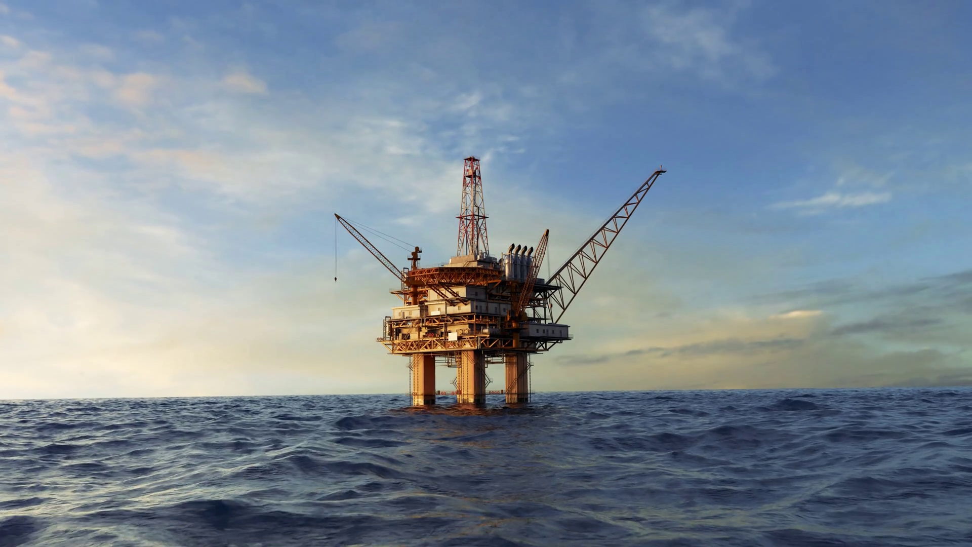 Offshore Platform Oil Rig In Open Ocean Stock Motion Graphics SBV ...