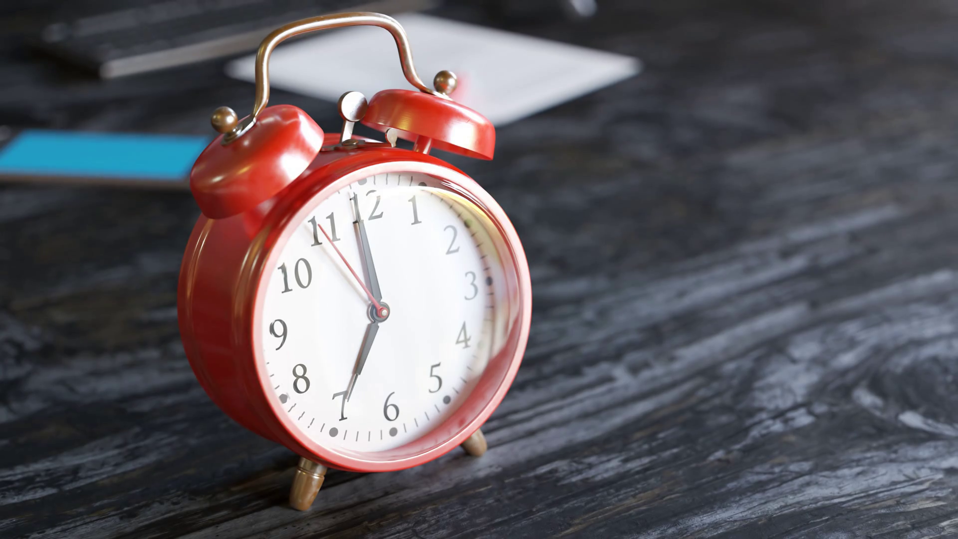 Old Vintage Red Alarm Clock Standing On Stock Motion Graphics SBV ...