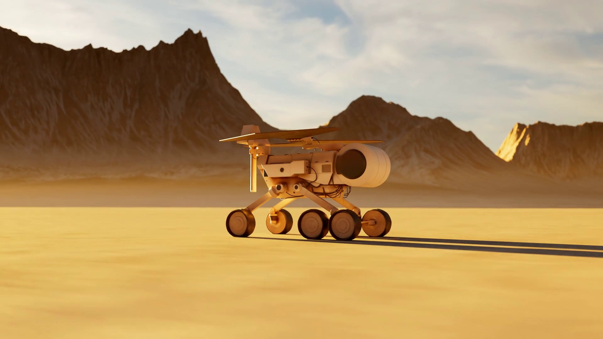 Planetary Rover Moving Very Fast Through Stock Motion Graphics SBV ...