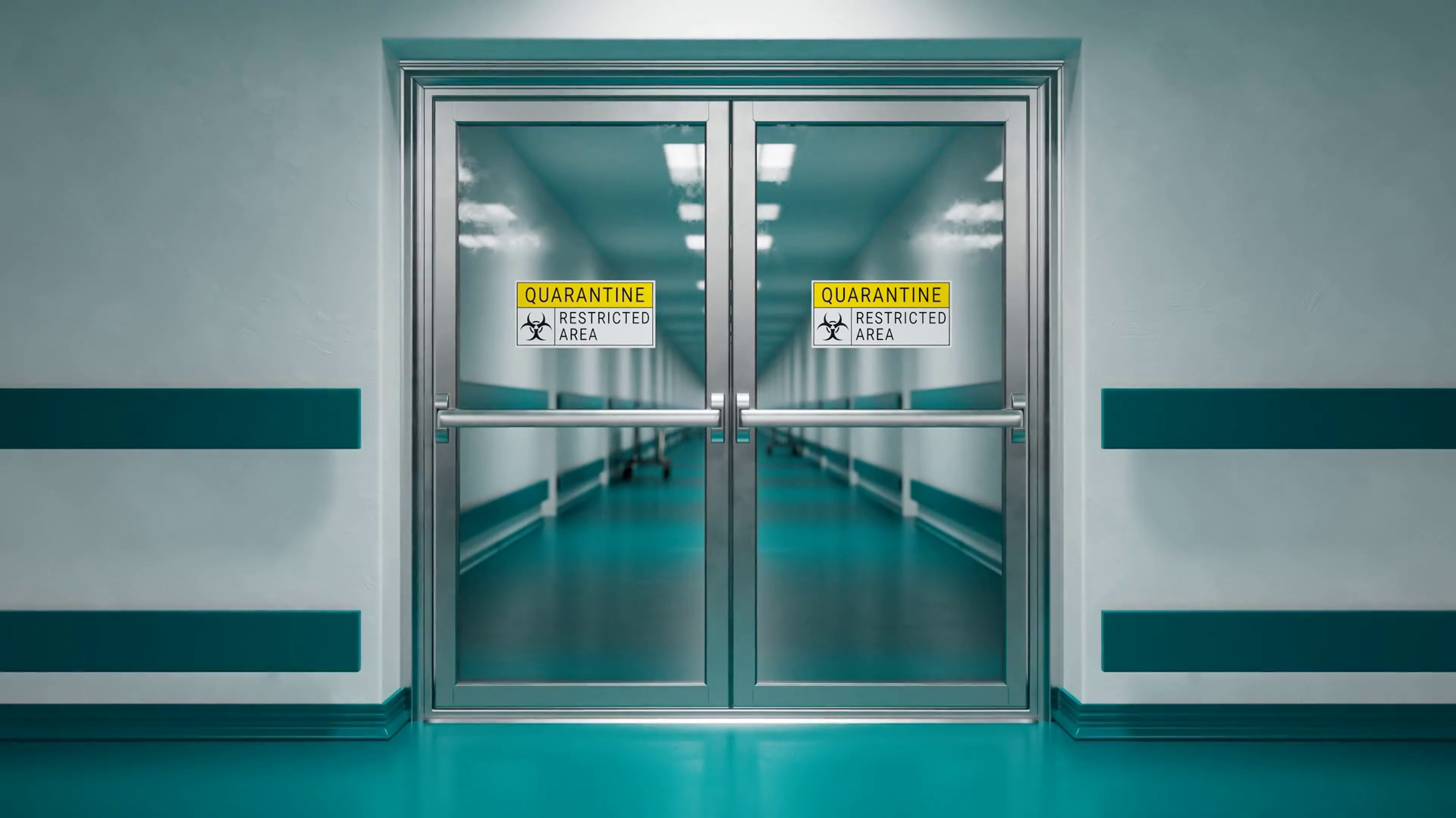 Quarantine Sign On Glass Door Restricted Stock Motion Graphics SBV ...