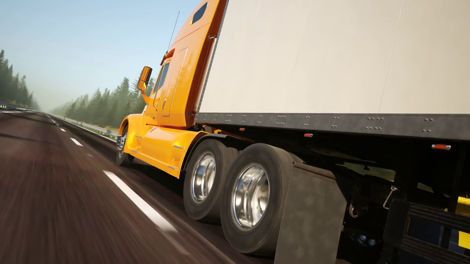 Semi Truck With Trailer Driving Through Stock Motion Graphics SBV ...