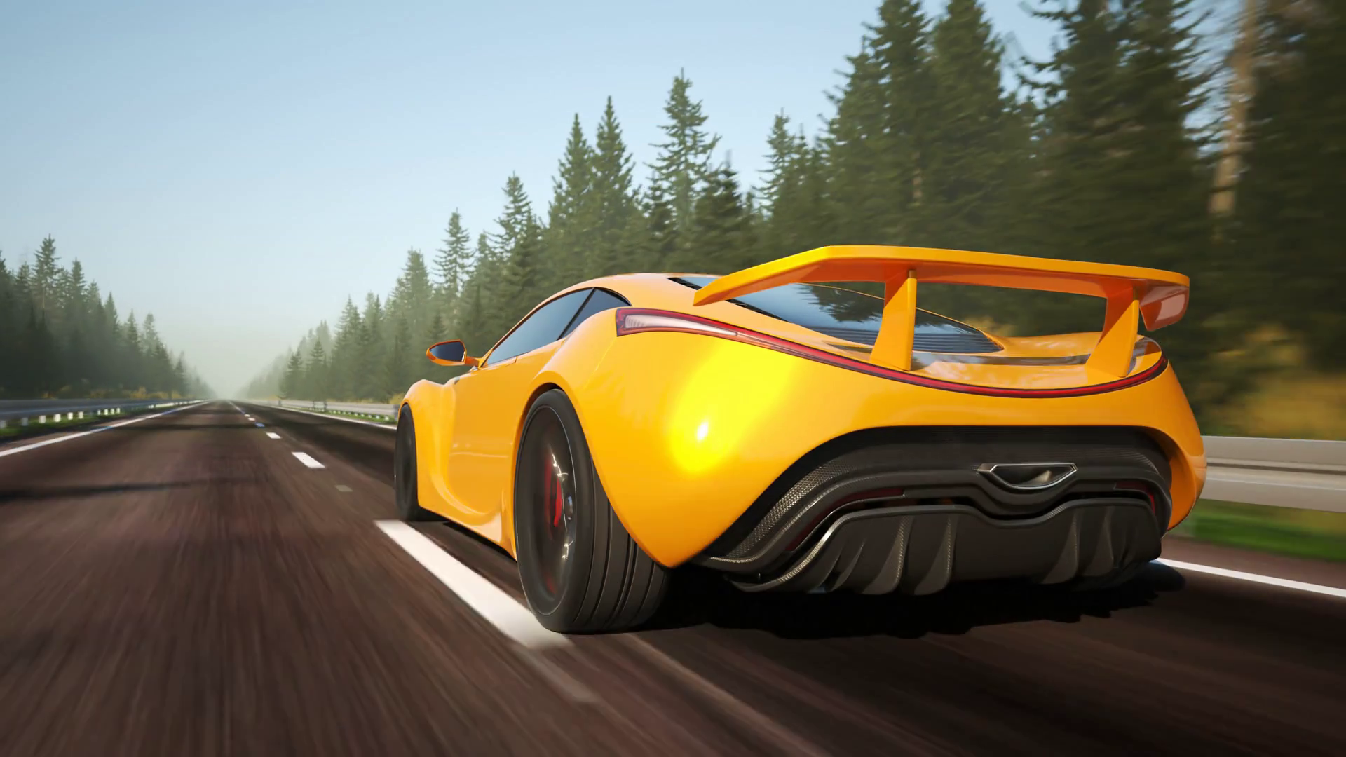 Sports Car Driving Fast Through Forest High Stock Motion Graphics SBV ...