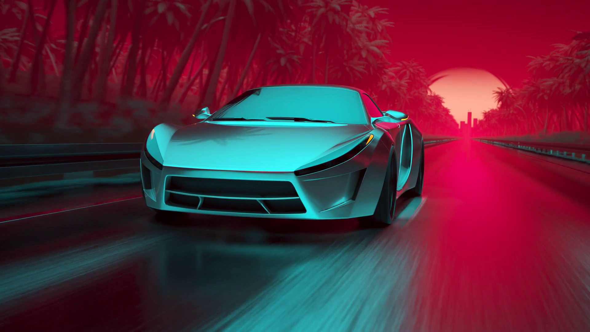 Synthwave Retro Style Fast Sports Car Stock Motion Graphics SBV ...