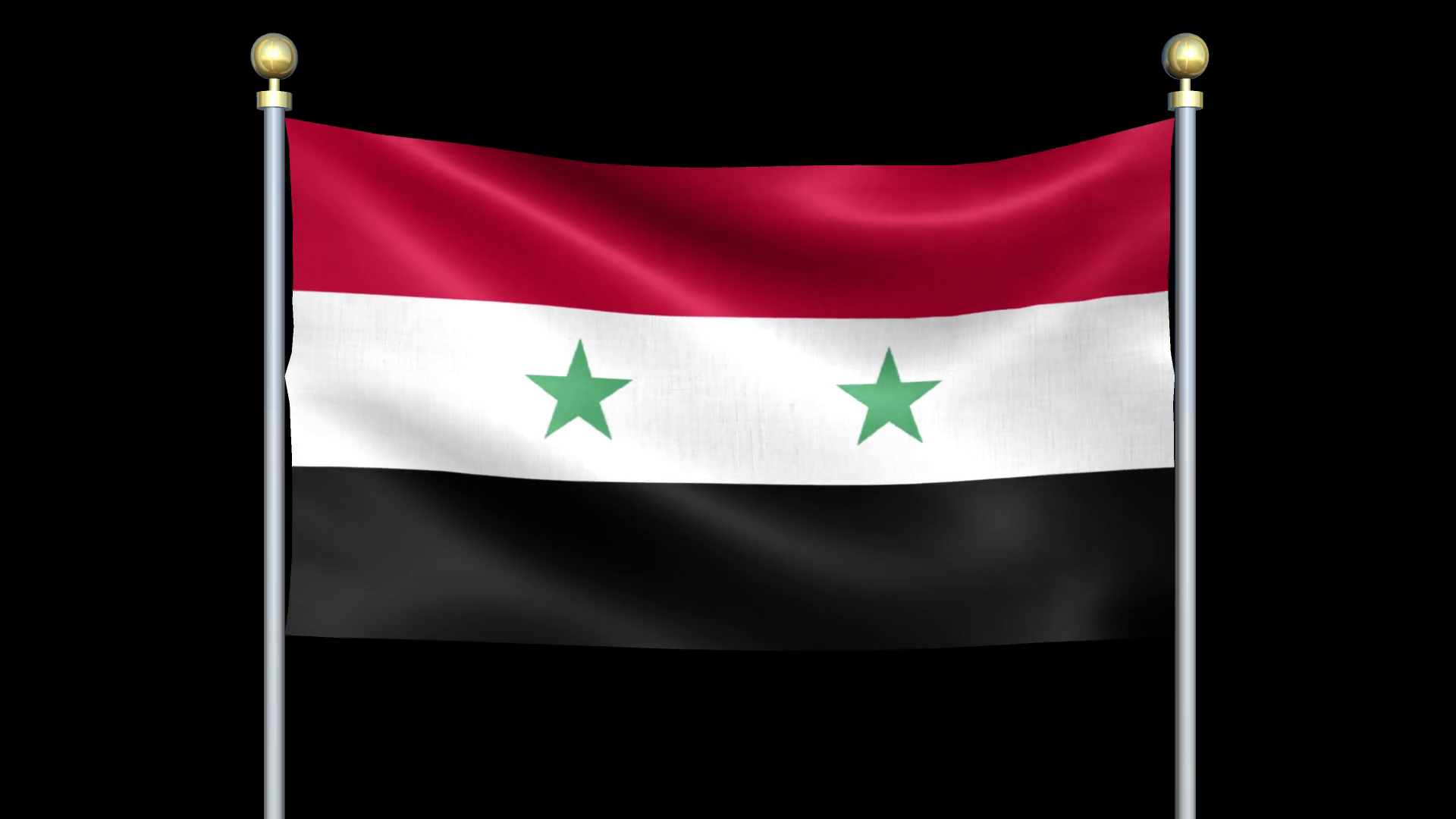 Syria Flag Waving In Double Pole Looped Stock Motion Graphics SBV ...