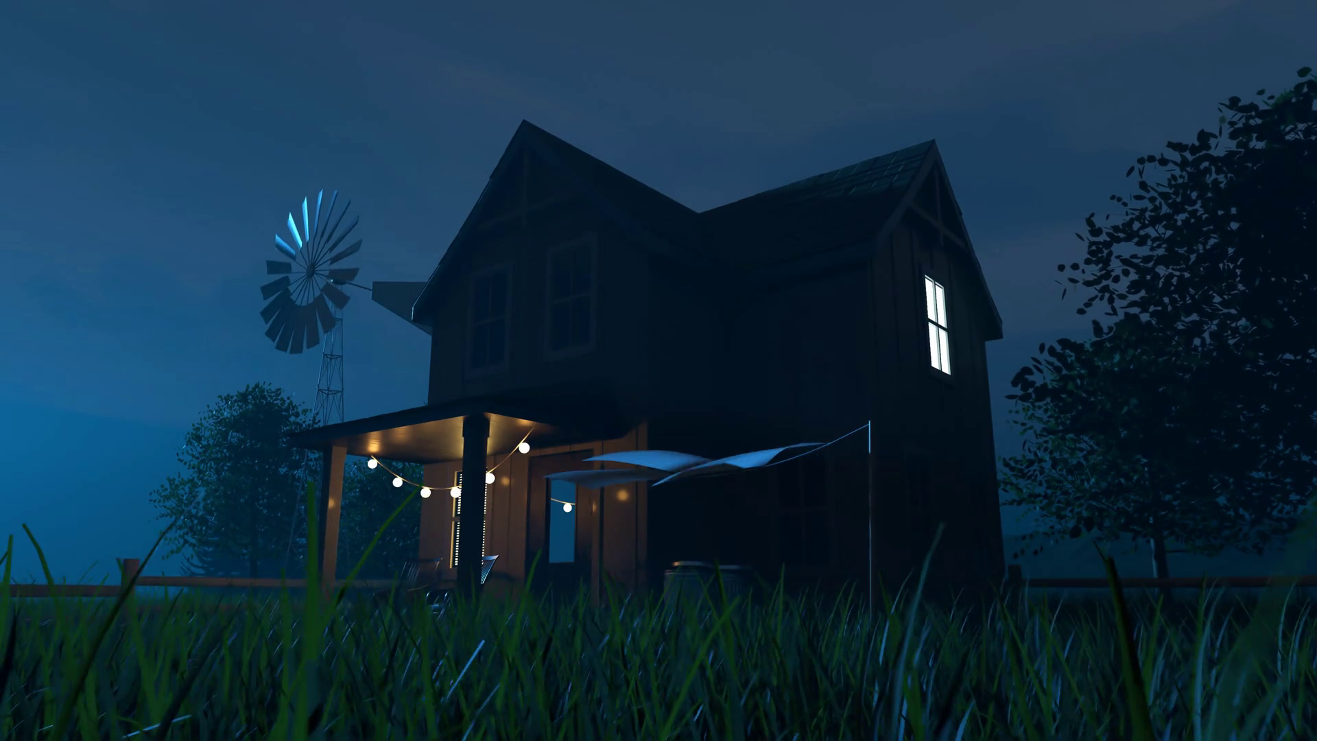 Ufo Hangs Above Wooden Building Shoots Stock Motion Graphics SBV ...