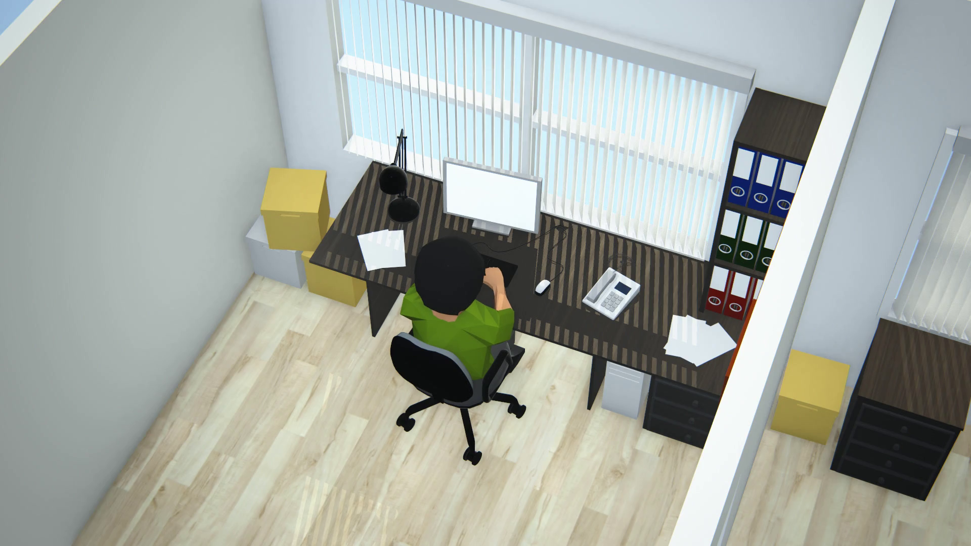 Aerial View Of Corporate Open Room With Stock Motion Graphics SBV ...