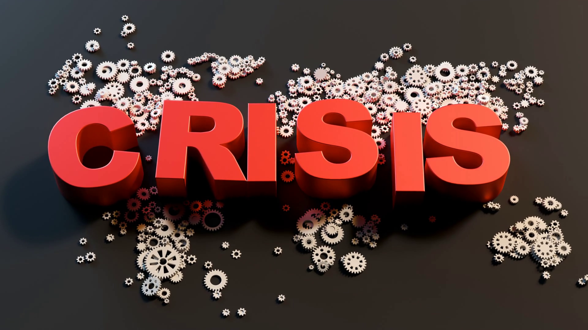 World In Crisis Map With Gears Breaks Apart Stock Motion Graphics SBV ...