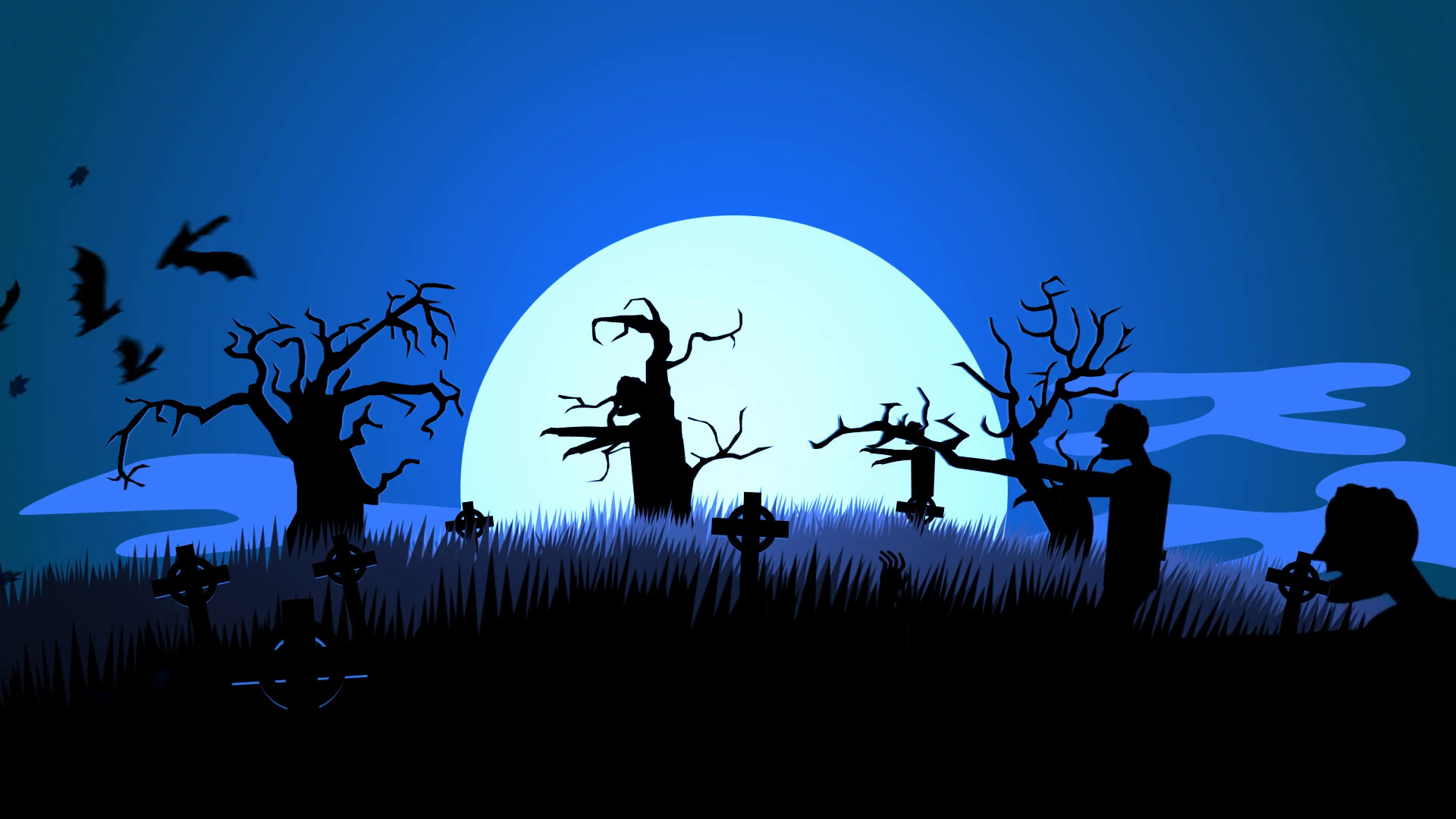 A Scary Autumn Night Zombie Walking On Stock Motion Graphics SBV ...