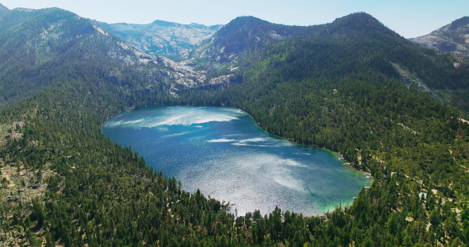Beautiful Blue Oval Shaped Lake In Mountains Stock Footage SBV ...