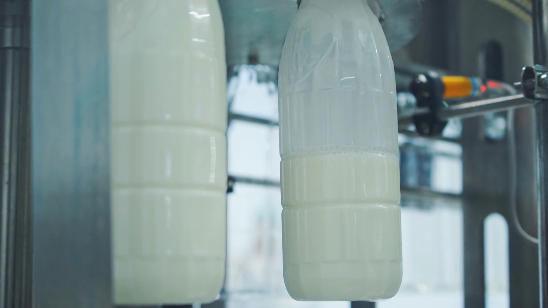 Plastic Bottles Filling With Milk Milk Milk Stock Footage SBV-352458992 ...