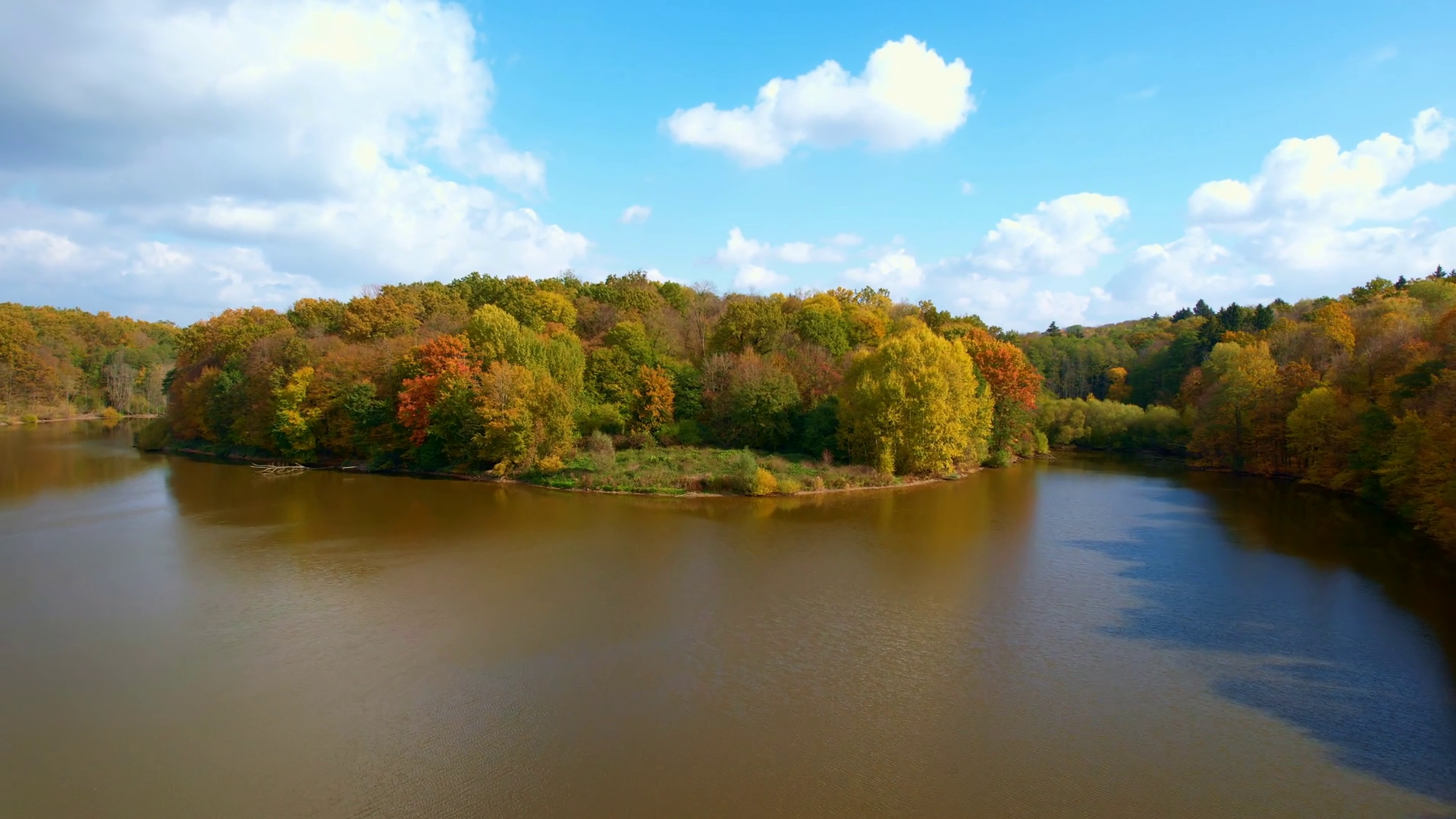 Brown River Splitting Into Two Branches Stock Footage SBV-352928353 ...