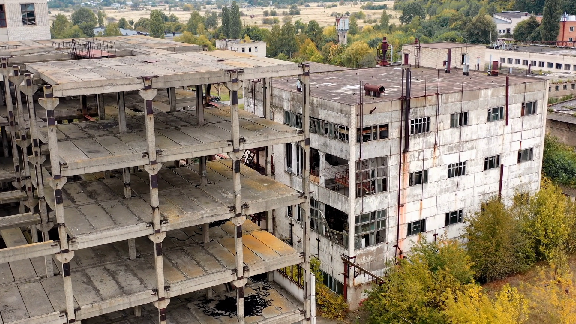 Empty Unfinished Industrial Building Stock Footage SBV-353061348 ...