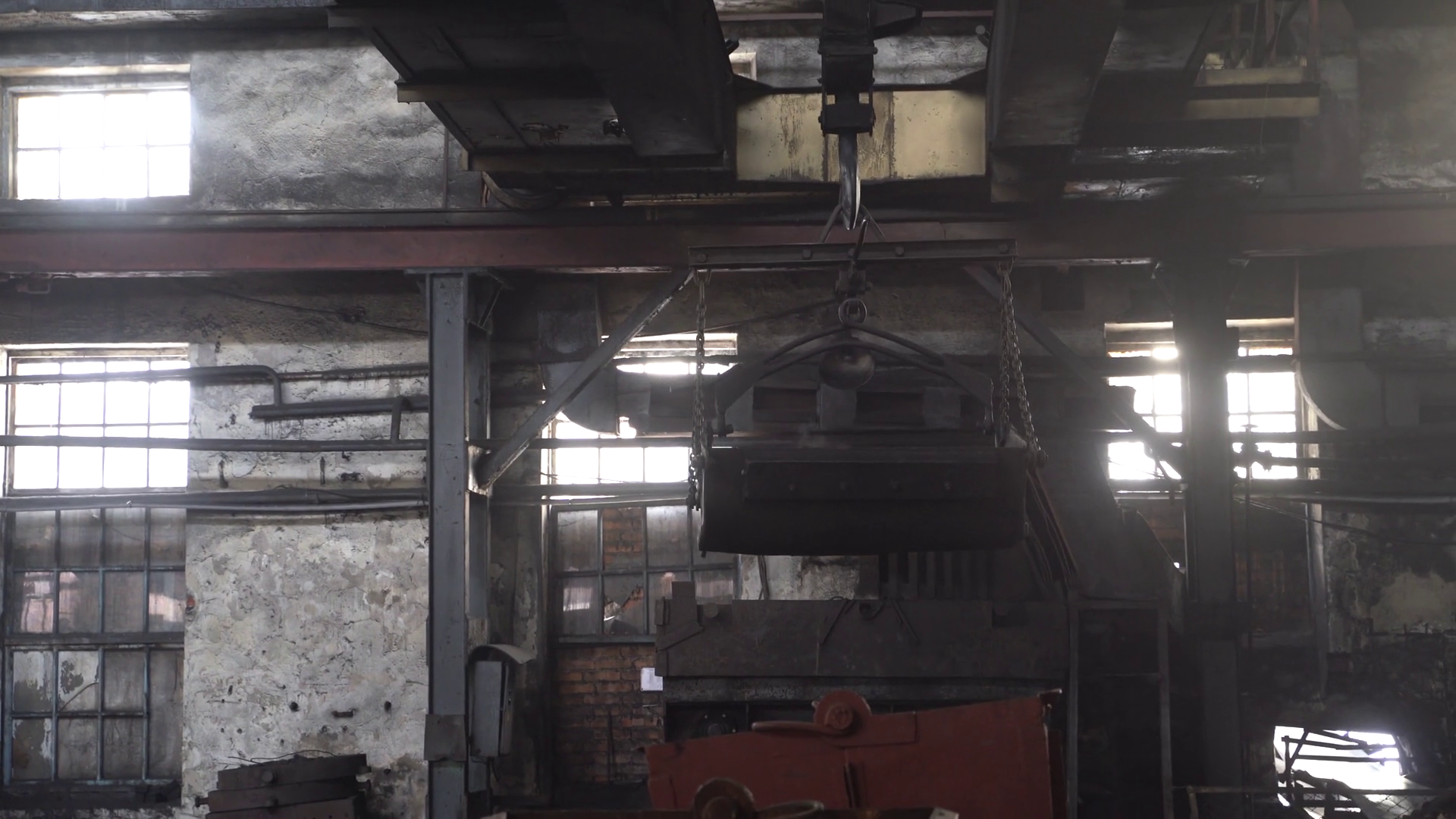 Factory Overhead Crane Inside Building Room Stock Footage SBV-352983570 ...