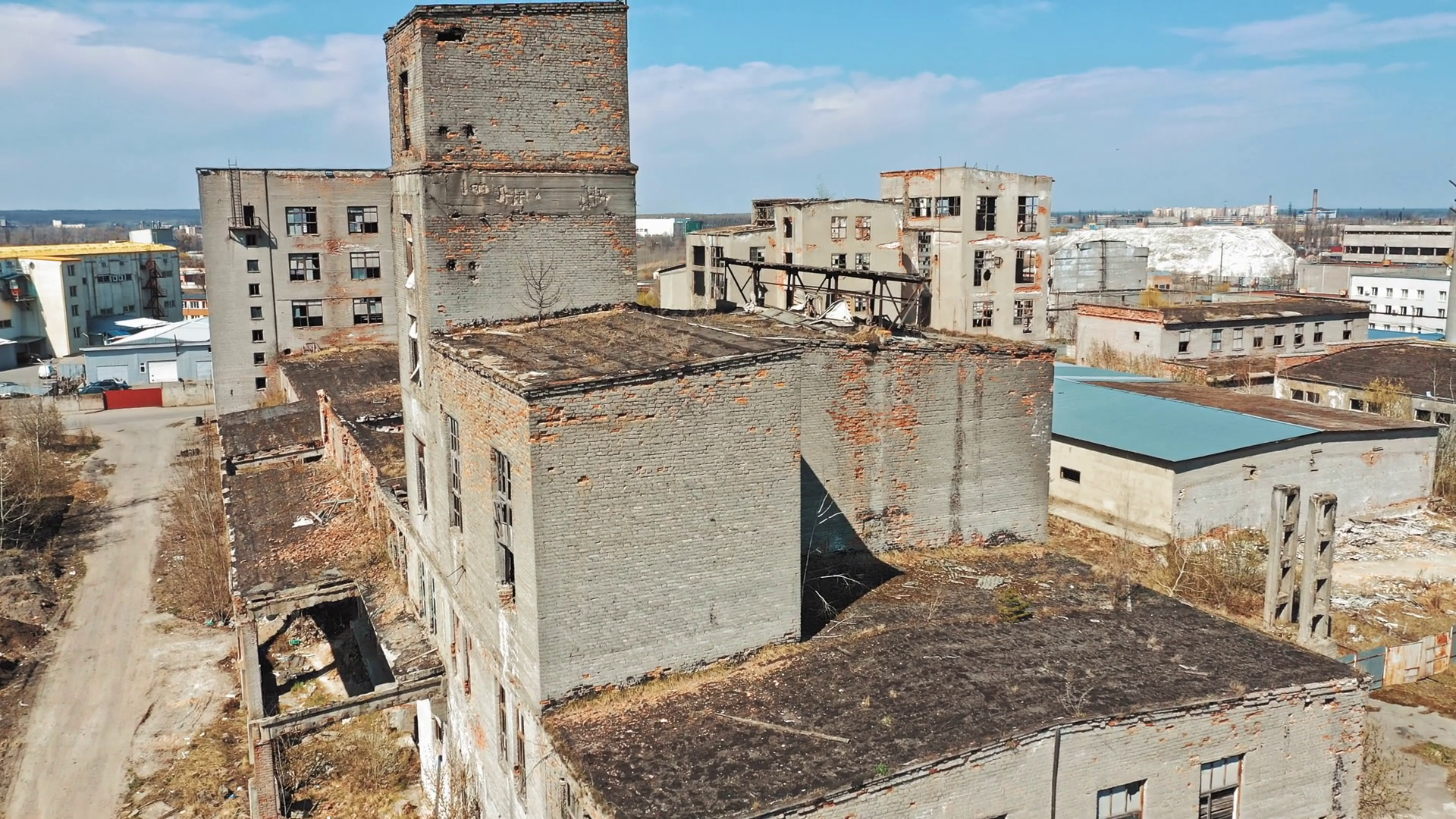 Flying Over Desolate Place With Abandoned Stock Footage SBV-353024222 ...