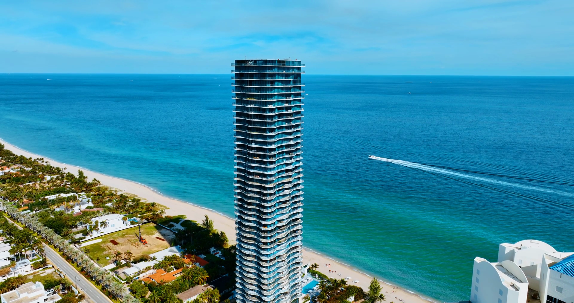 High-rise Building Standing Alone In Scenery Stock Footage SBV ...