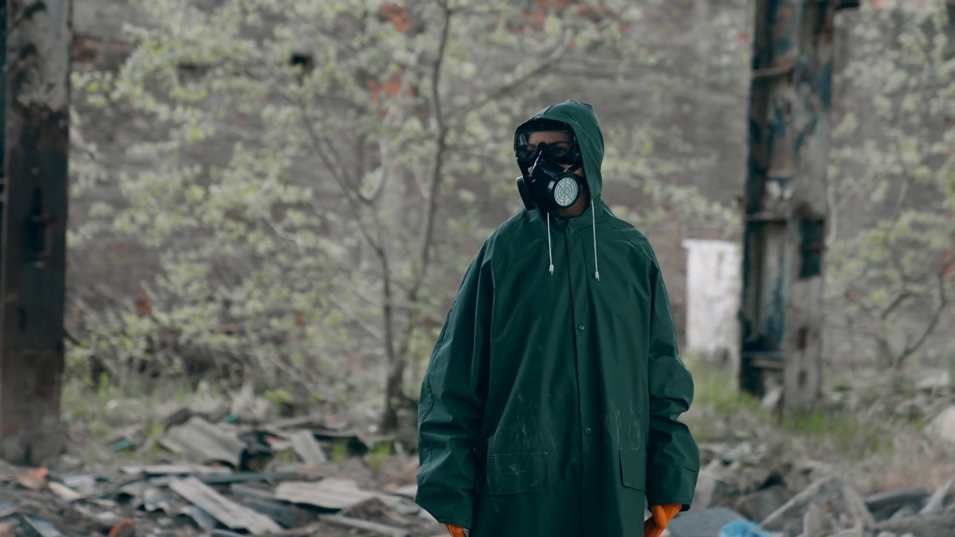 Man In Special Suit In Destroyed Place Human Stock Footage SBV ...