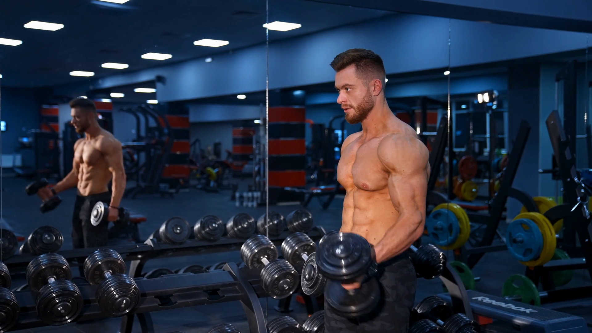 Motivated Man Training Muscles Athletic Stock Footage SBV-353021070 ...